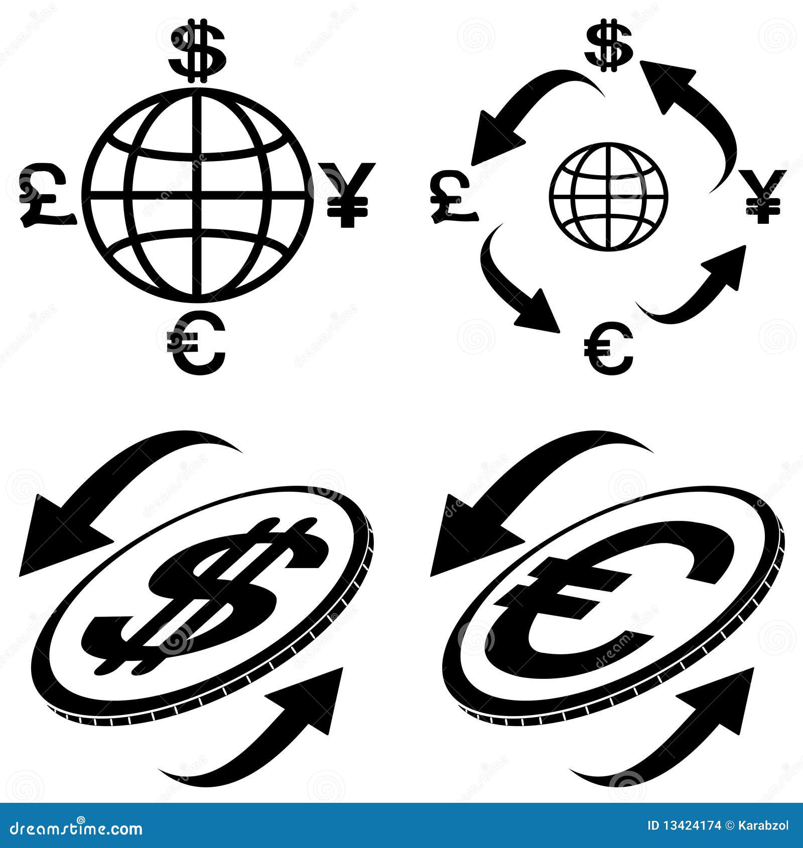 Icons of financial symbols stock vector. Illustration of finance - 13424174