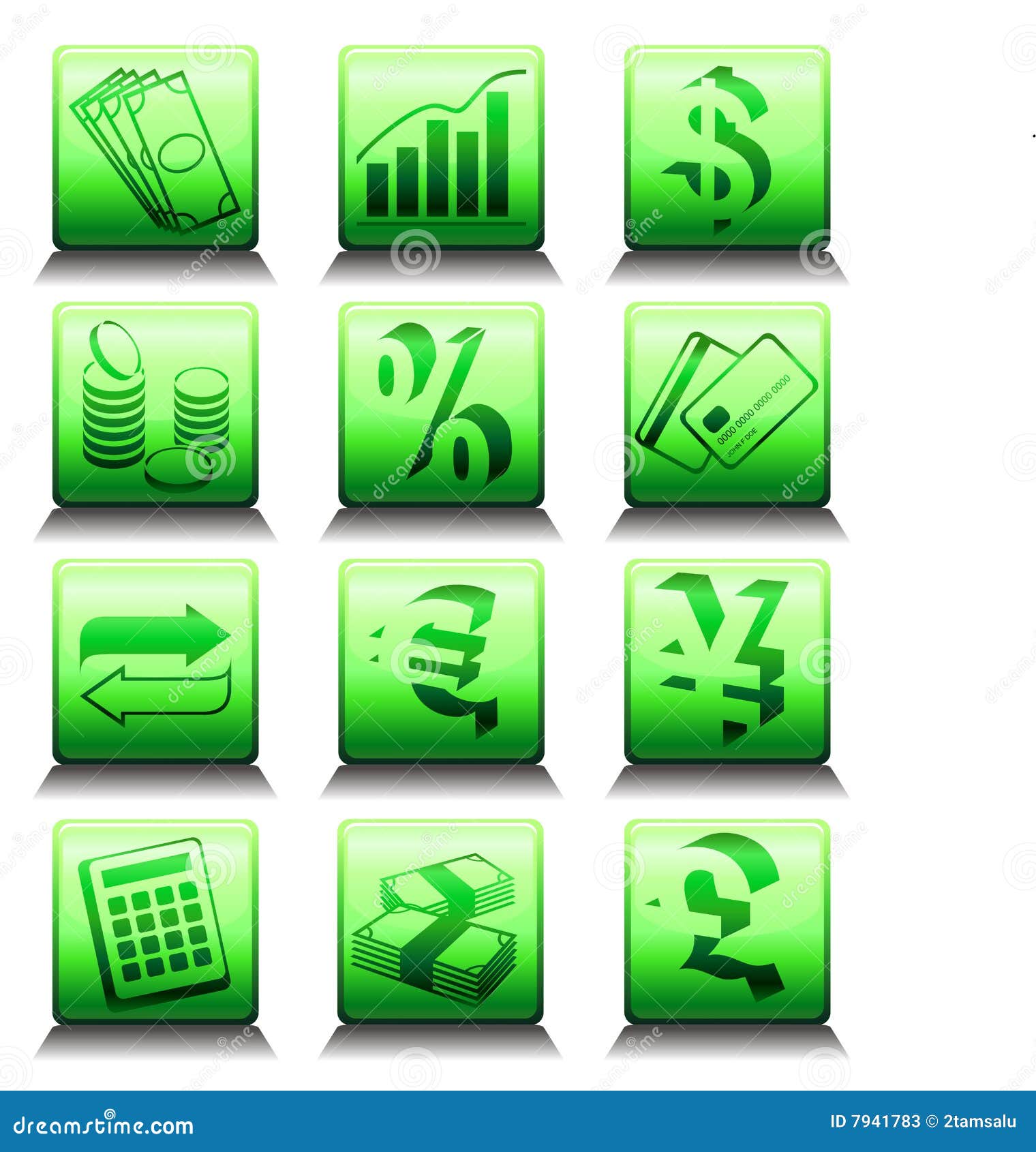 Icons with Financial Symbols Stock Vector - Illustration of graph ...