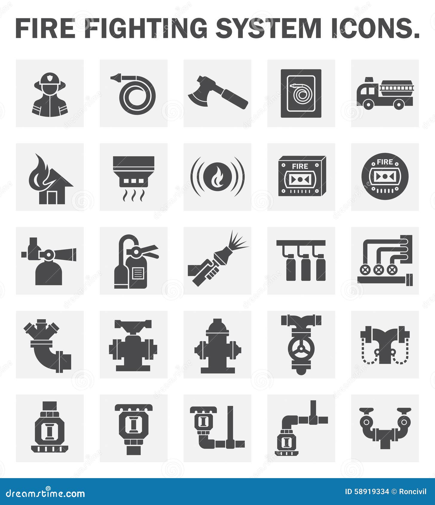 Firefighting System Icon Vector Illustration | CartoonDealer.com #100097798
