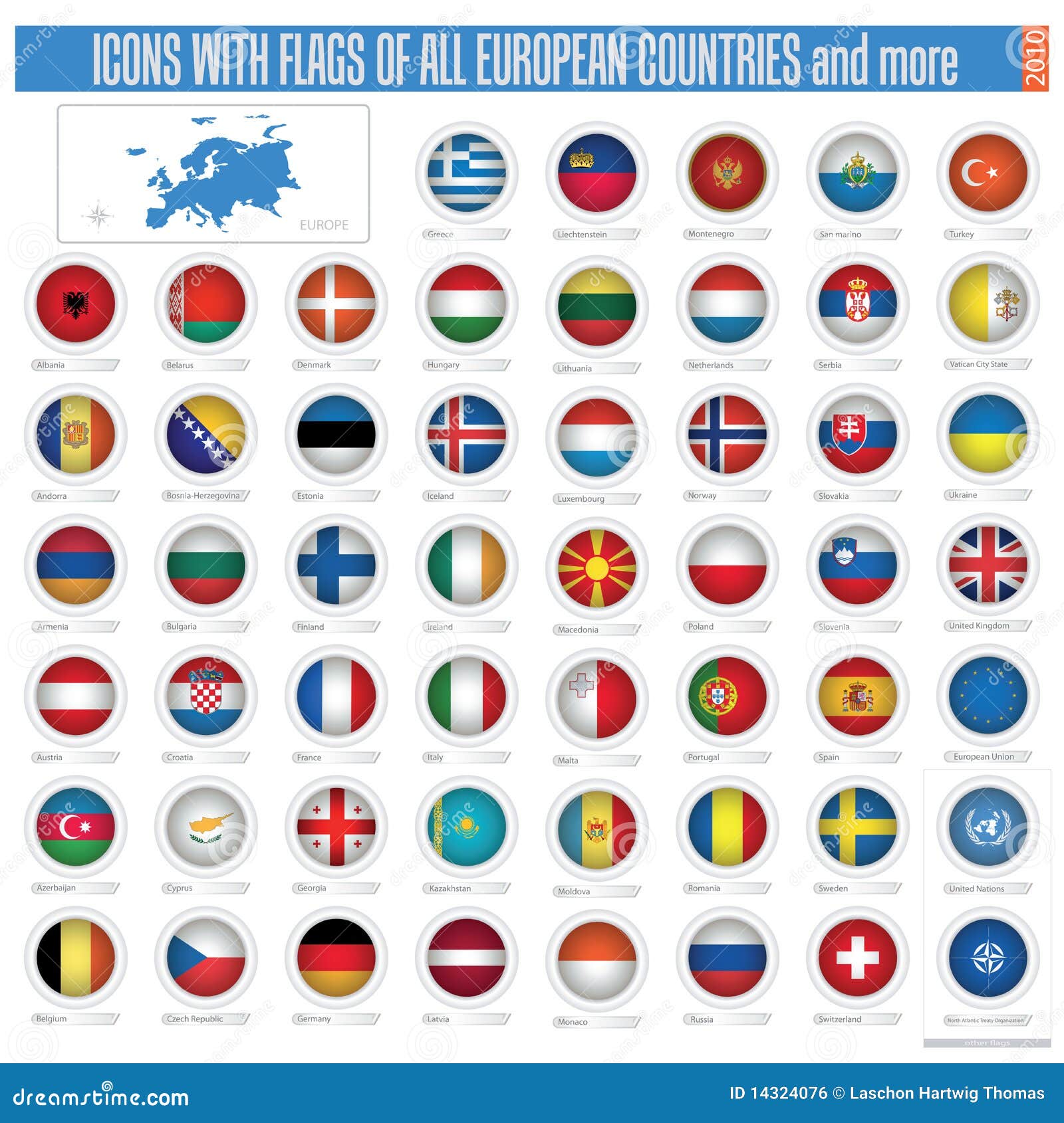 Icons with Flags of the All European Countries Stock Vector ...