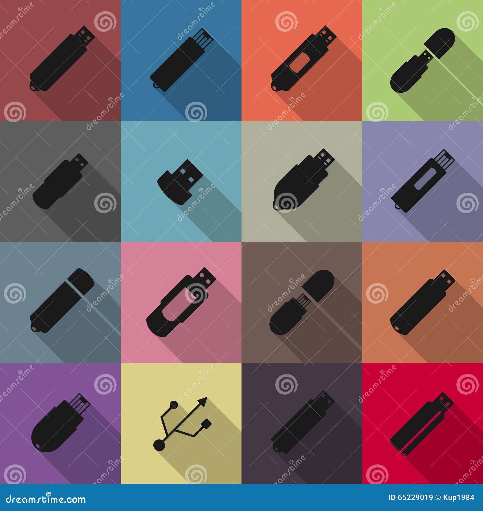 Icons Flash Drive, Vector Illustration. Stock Vector - Illustration of ...