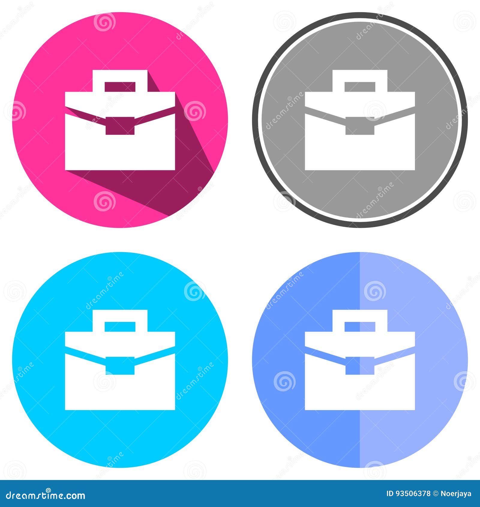 Icons flat briefcases stock vector. Illustration of computer - 93506378