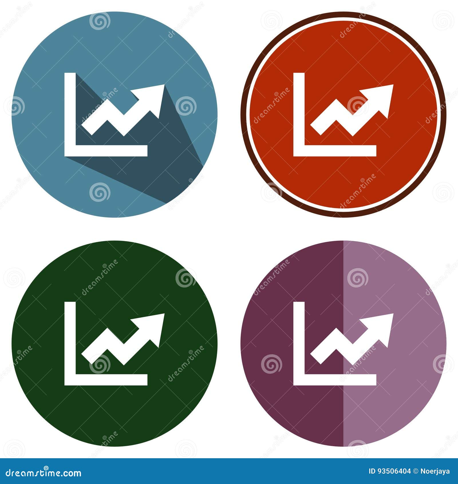 Icons flat chart up stock vector. Illustration of graphics - 93506404