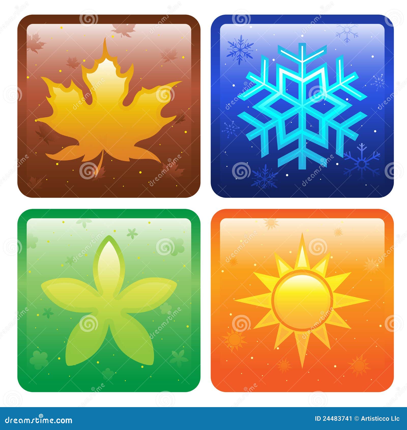 Icons for four seasons stock vector. Illustration of environment - 24483741