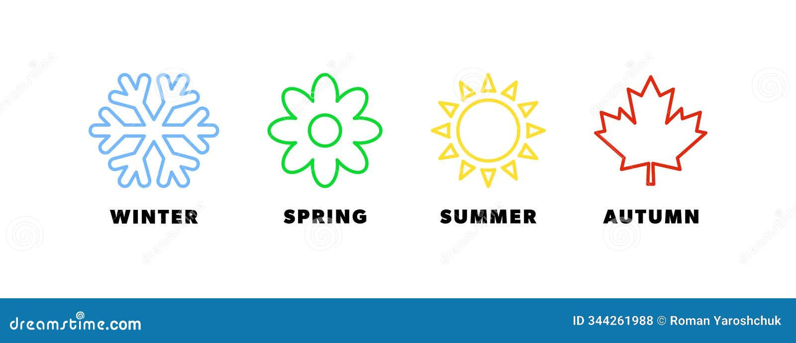 Icons of the Four Seasons. Season Icons Stock Illustration ...