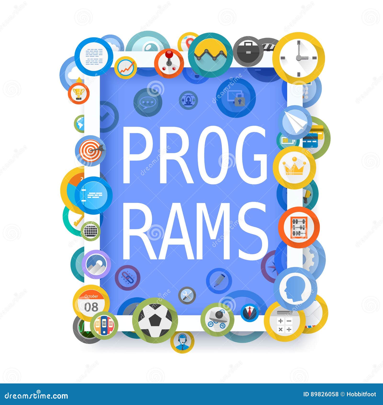 Icons Frame Programs Collage. Cover Design Art. Vector Illustration ...