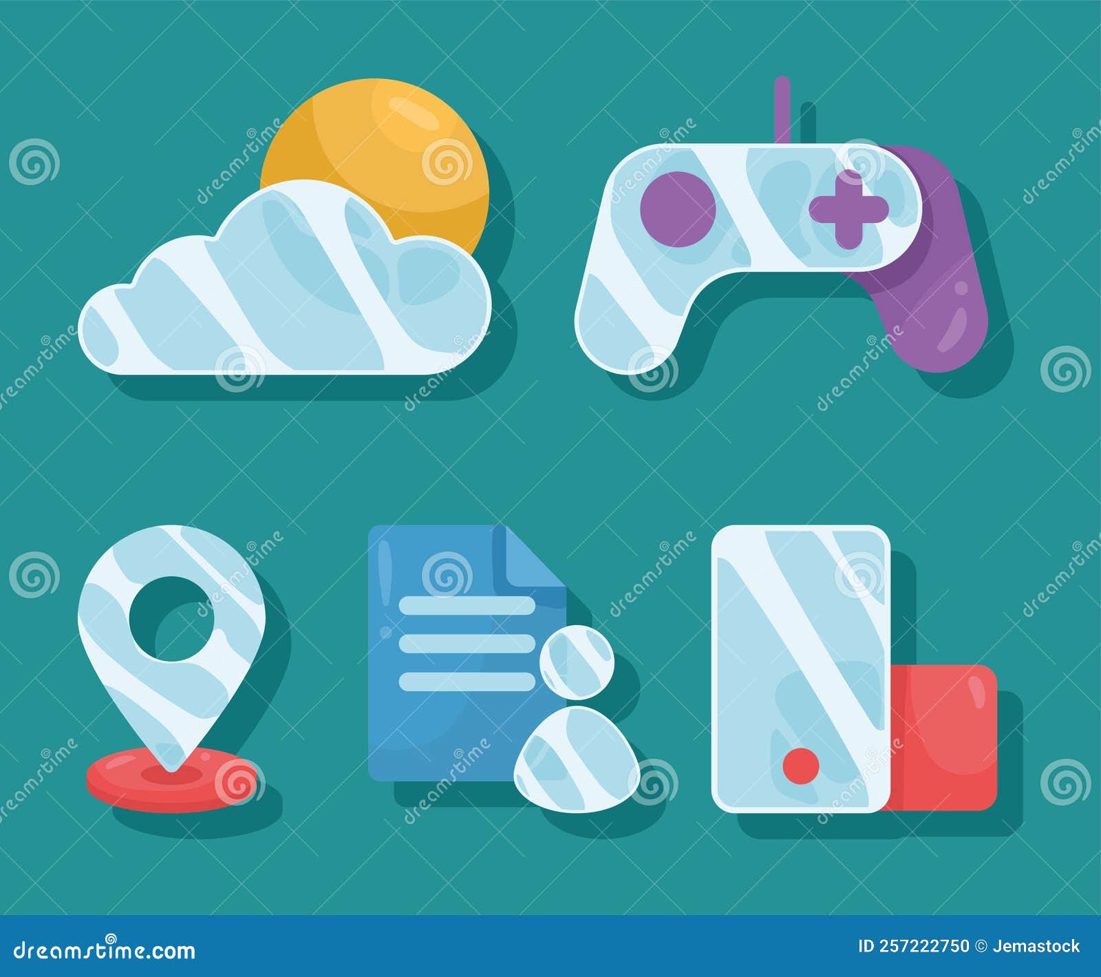 Glassmorphism style icons stock vector. Illustration of glossy - 257222750