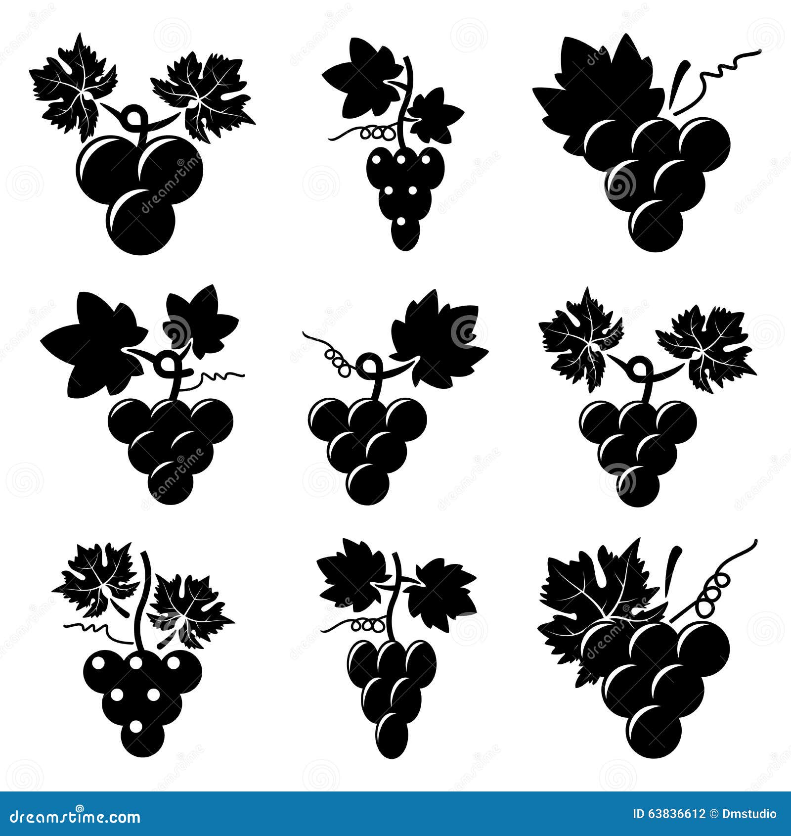 Grapes Vector Realistic Isolated Bunch 3d Detailed Illustrations ...