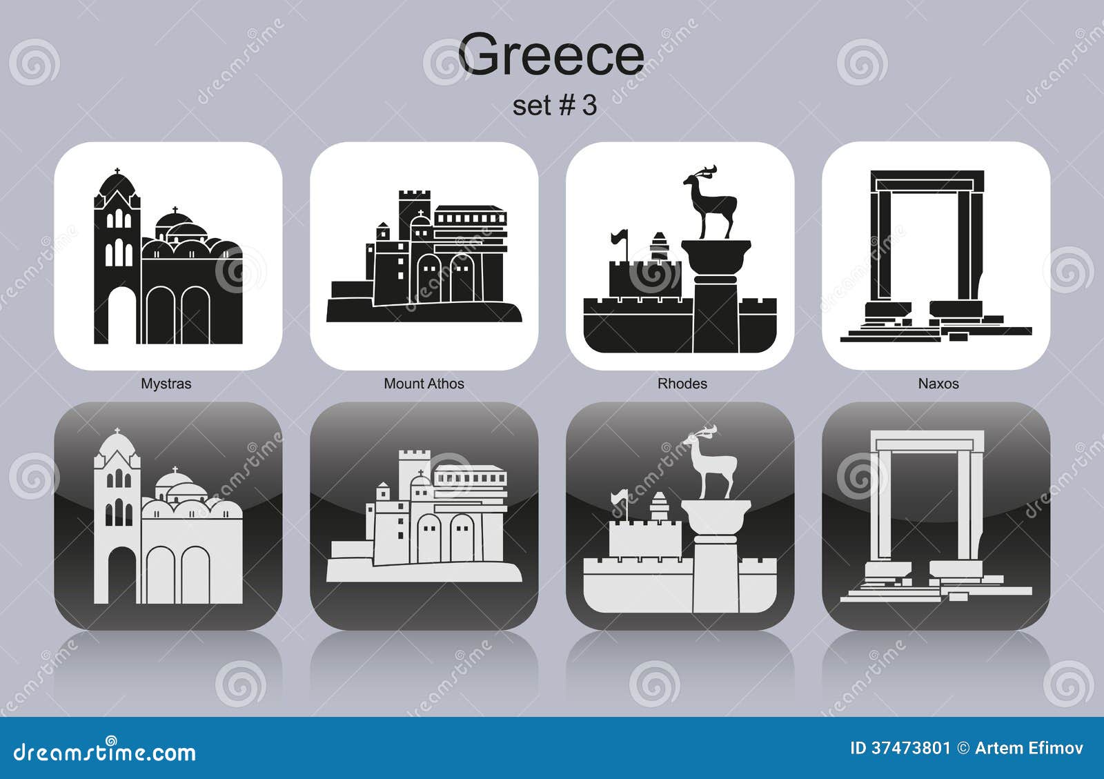 Icons of Greece stock vector. Illustration of text, monochrome - 37473801