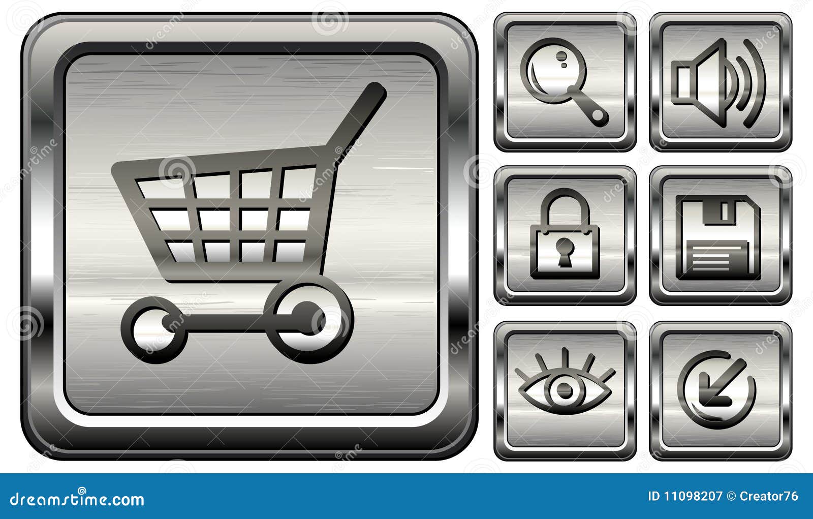 Icons in grey stock vector. Illustration of internet - 11098207