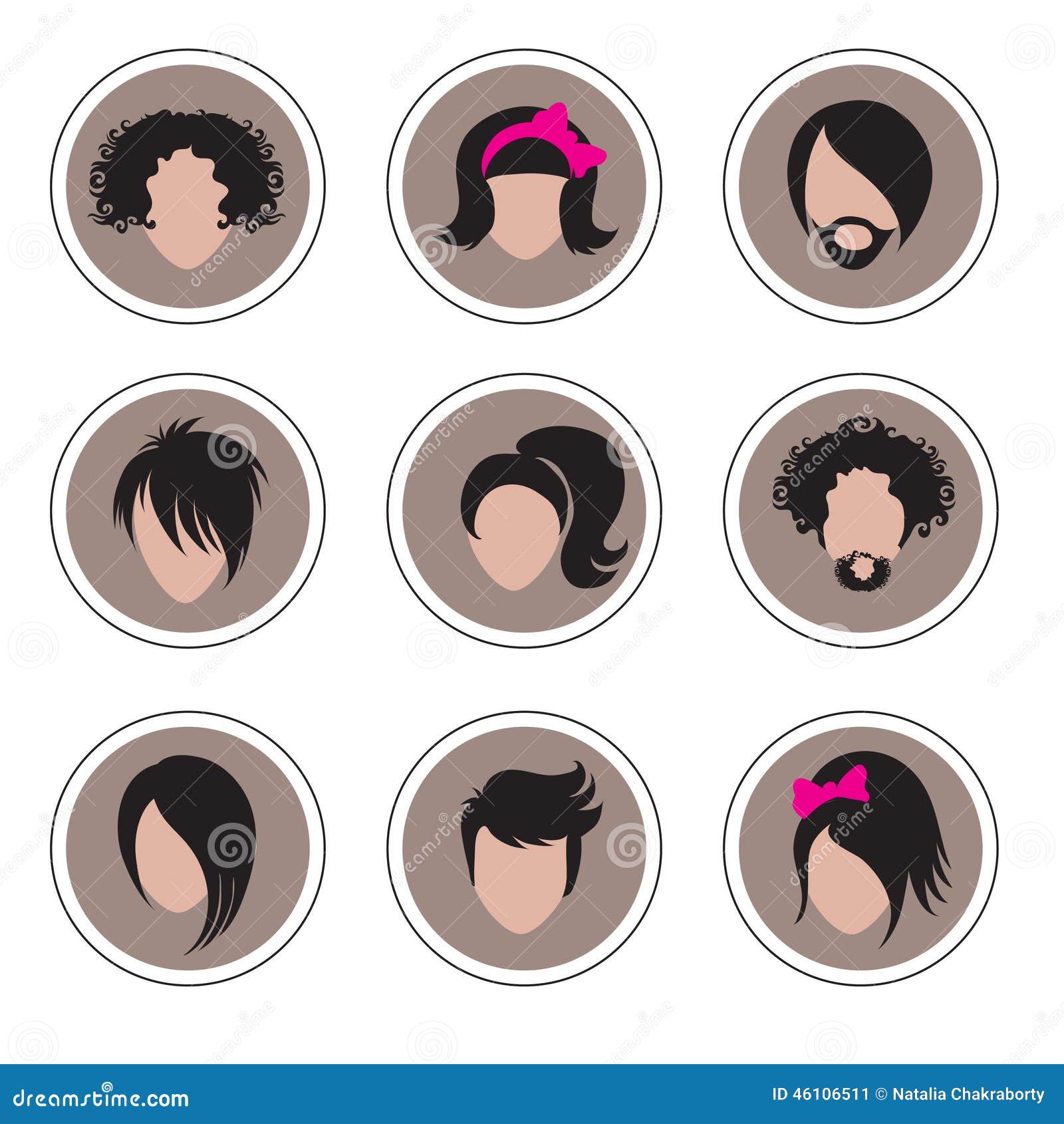 Icons hair styling stock vector. Illustration of hair - 46106511