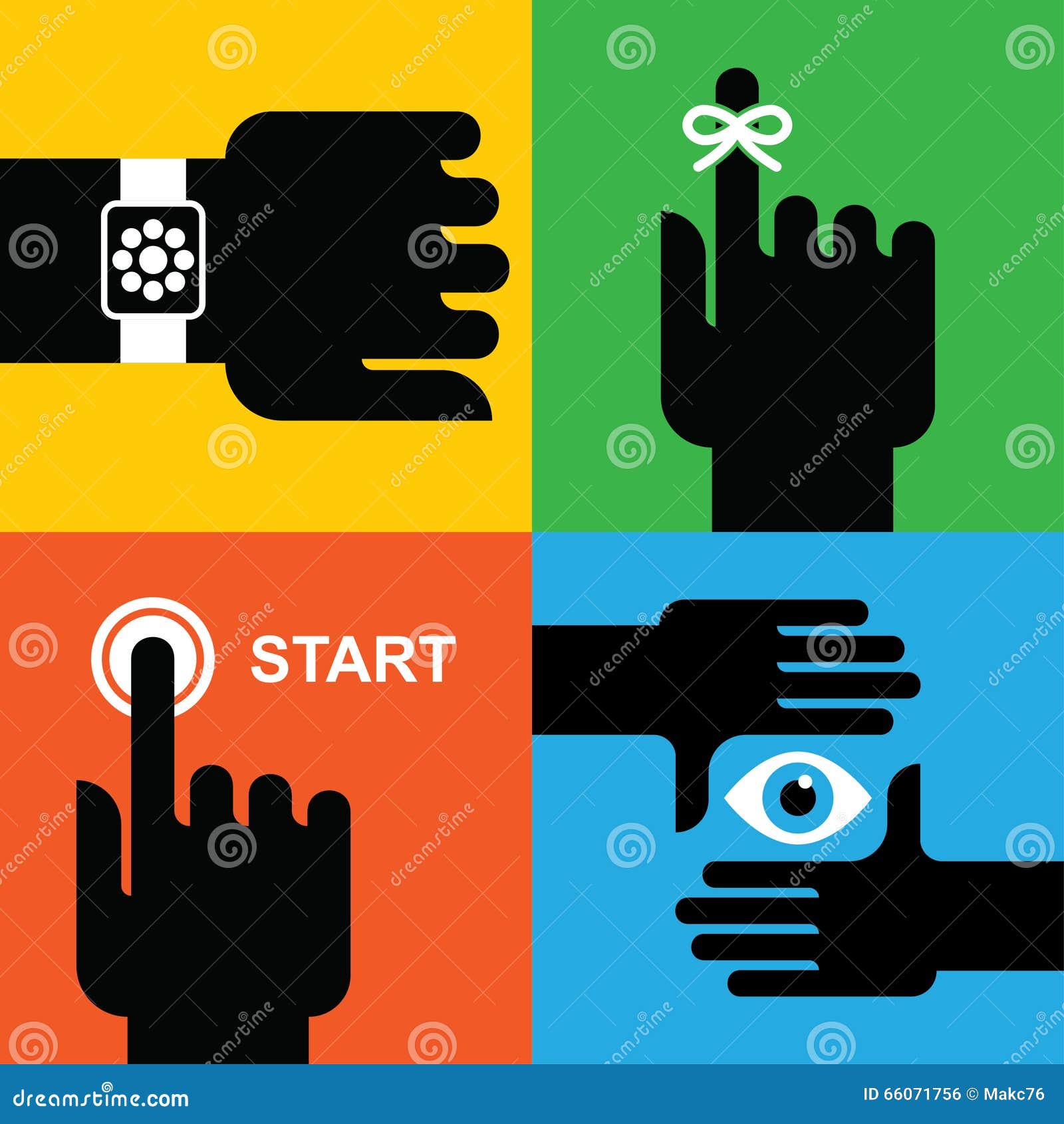 Icons hand in action stock vector. Illustration of graphic - 66071756