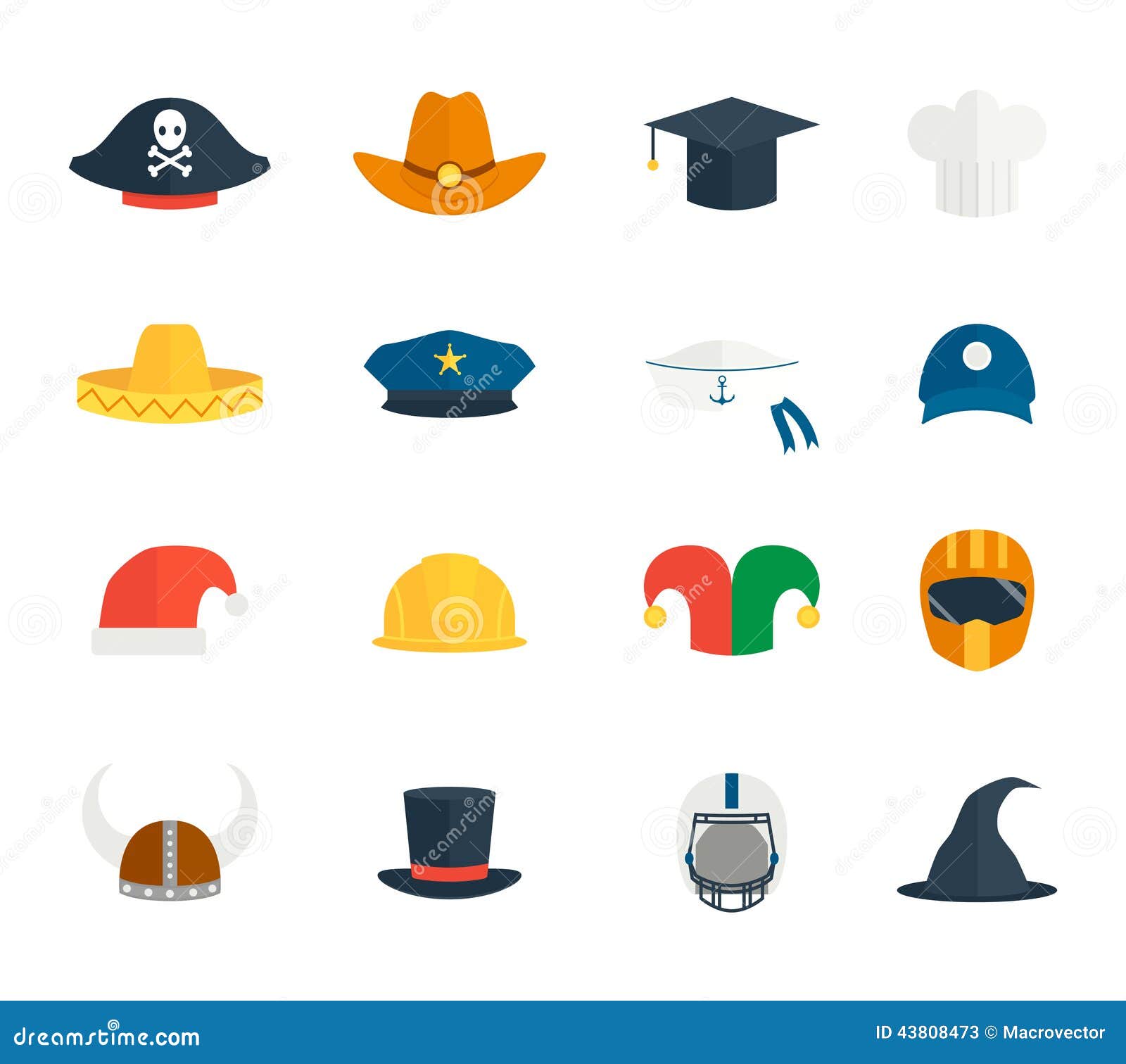 Icons hat set stock vector. Illustration of mobile, business - 43808473