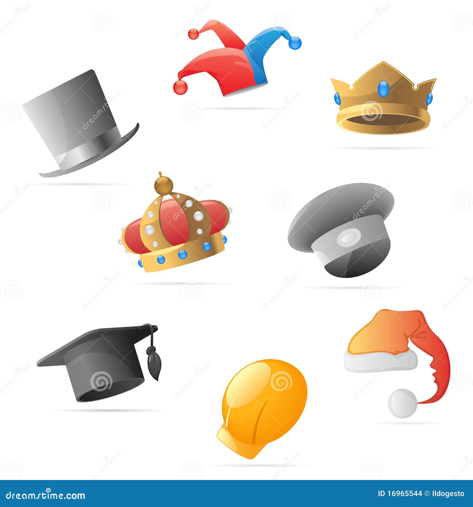 Icons for hats stock vector. Illustration of hard, service - 16965544
