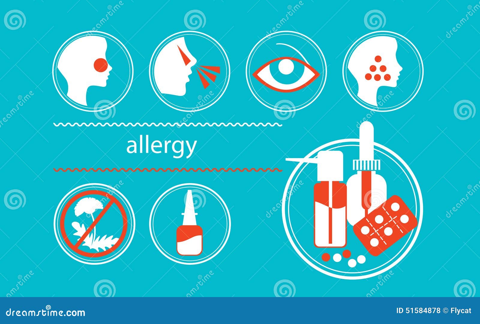 Icons healthy allergy stock vector. Illustration of medicine - 51584878