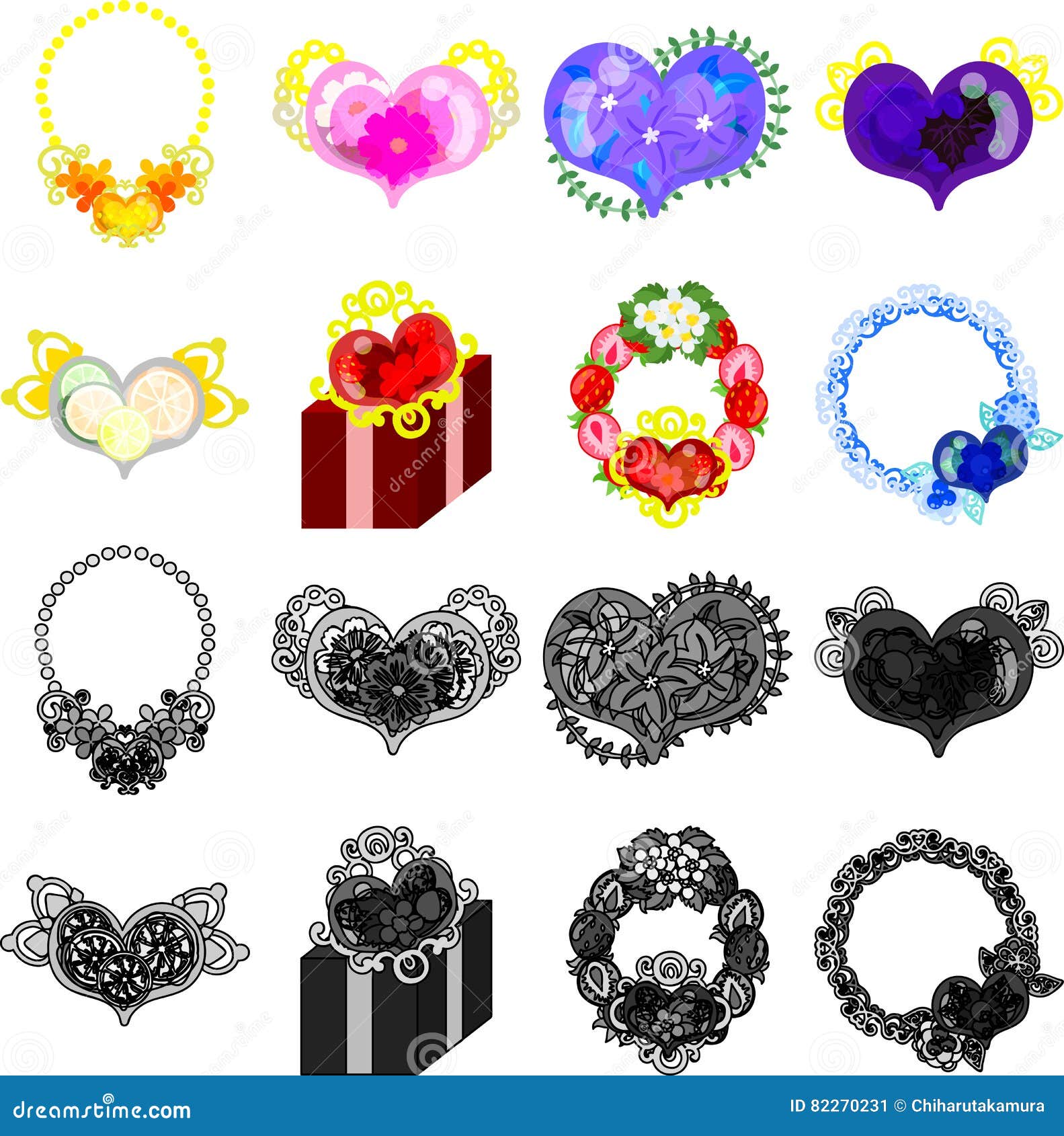 The icons of heart objects stock vector. Illustration of flash - 82270231