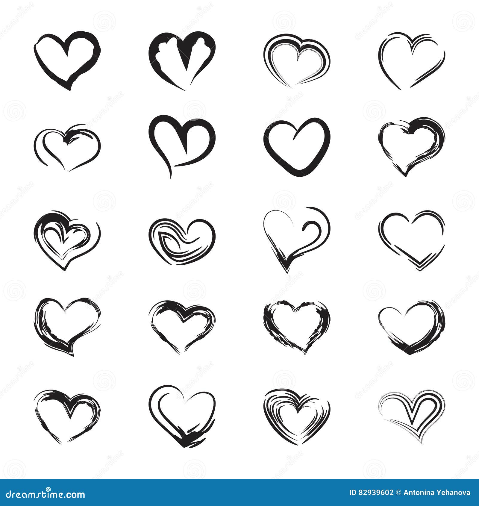 Icons heart sketch. stock vector. Illustration of ornate - 82939602