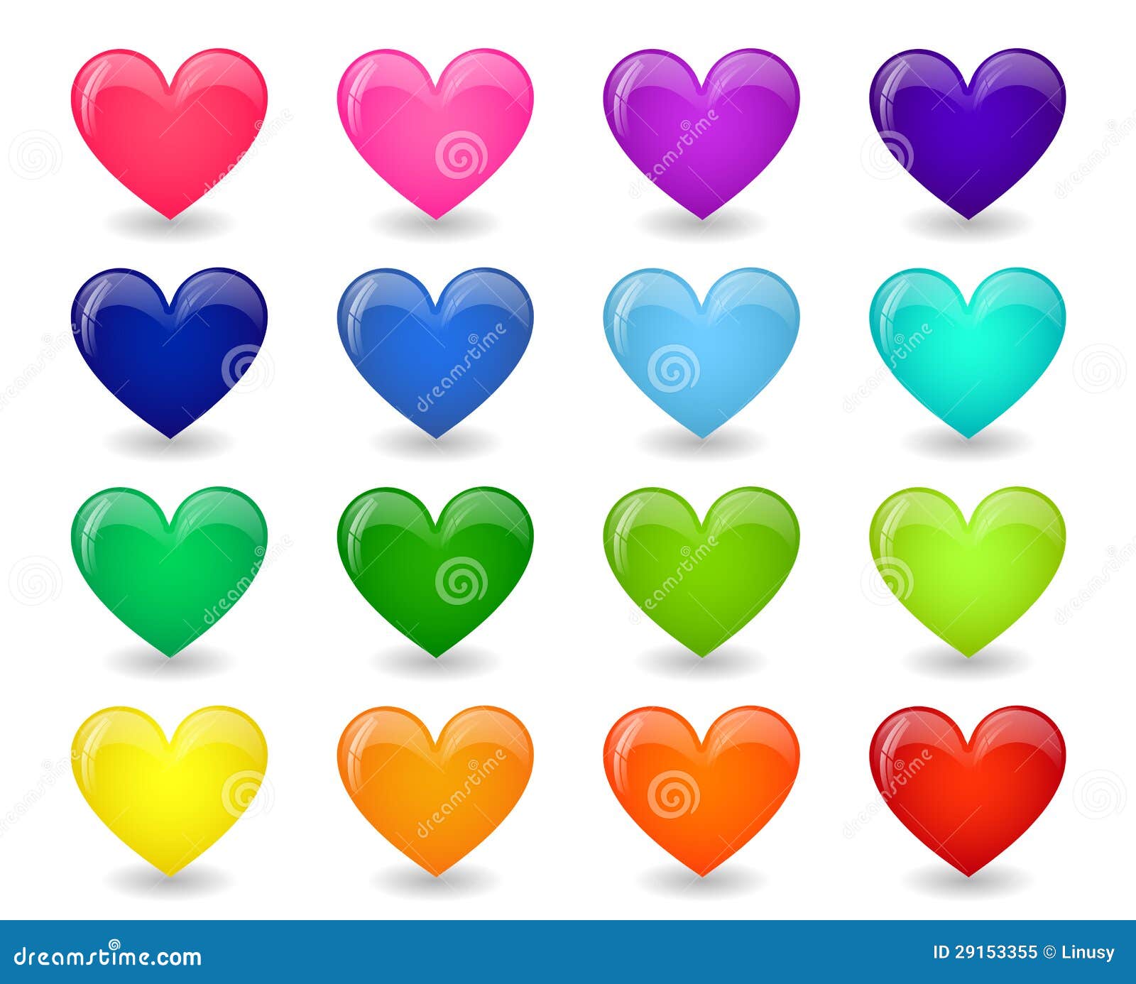 Icons of hearts stock vector. Illustration of collection - 29153355