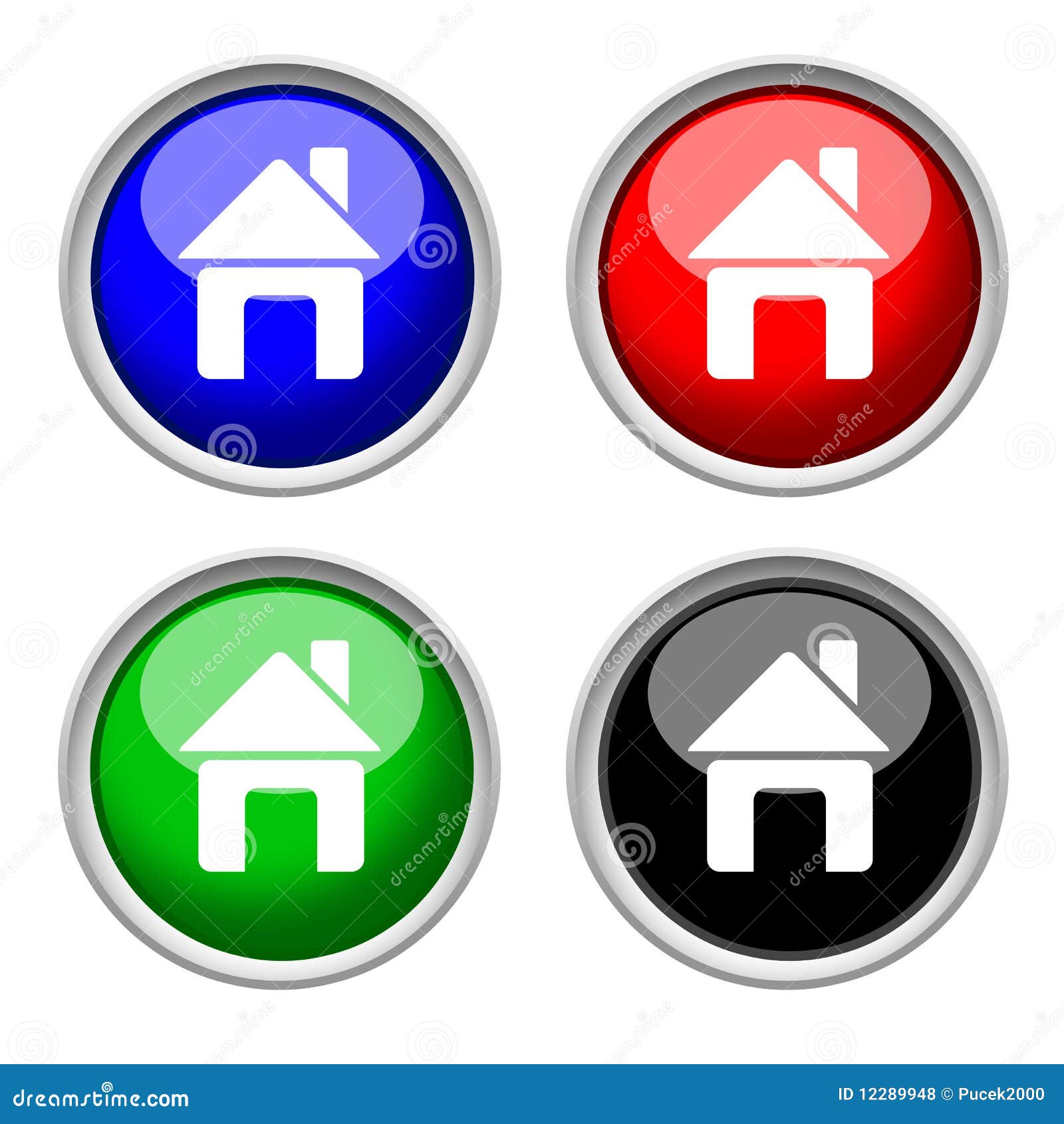 Icons of Home, Colored Collection Stock Illustration - Illustration of ...