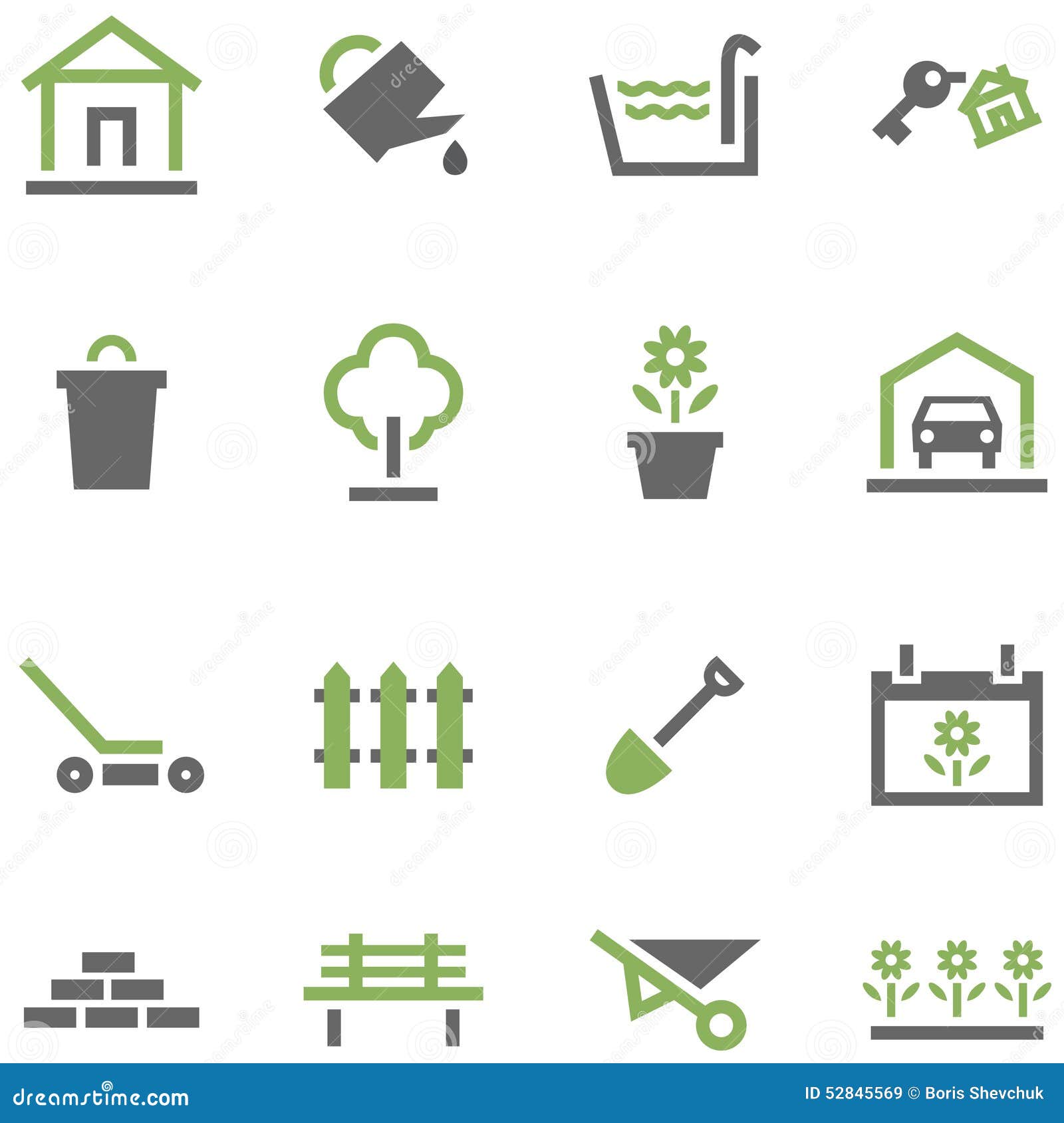 Icons house and garden. stock vector. Illustration of collection - 52845569