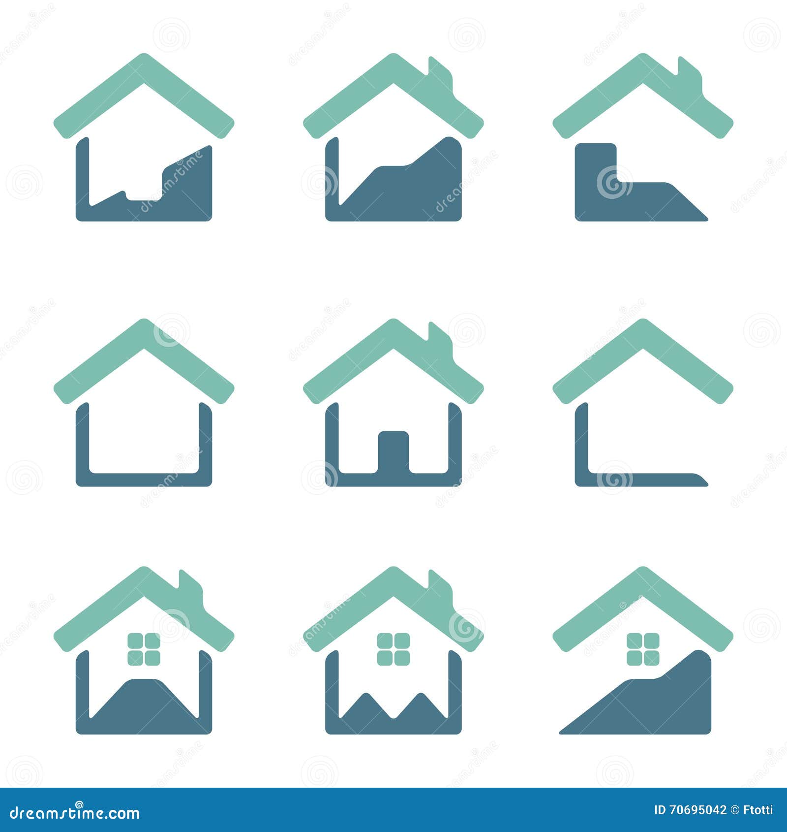 Icons house. Vector. stock vector. Illustration of chimney - 70695042