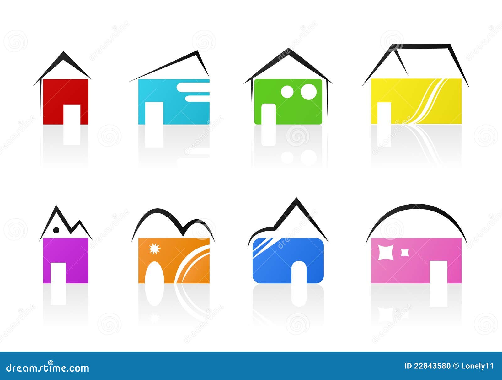 Icons of houses stock vector. Illustration of household - 22843580