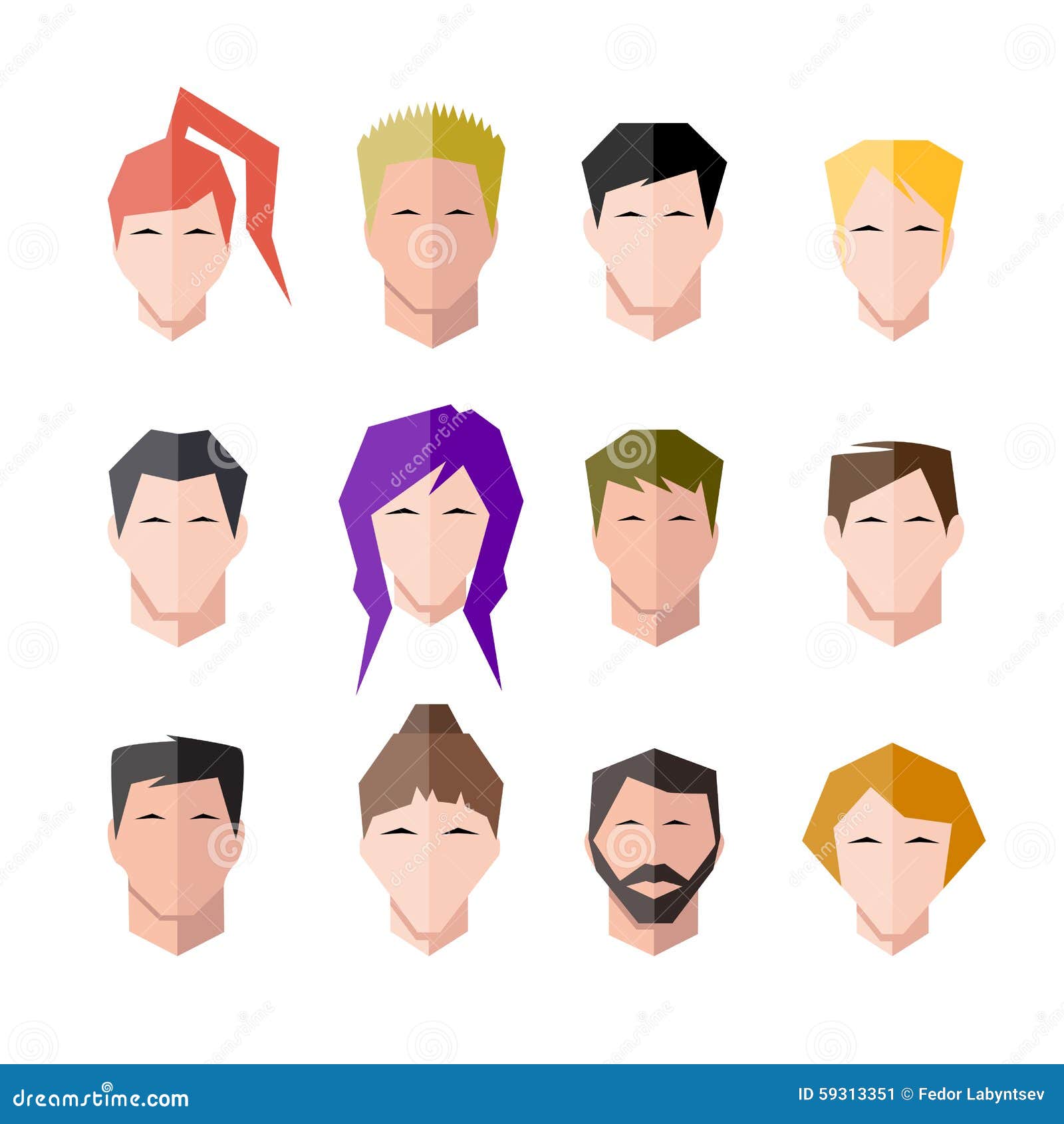 Icons human face set stock vector. Illustration of businessman - 59313351