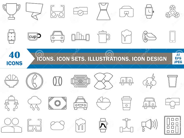 Icons, Icon Sets, Illustrations, Icon Design Vector Illustrator Set ...