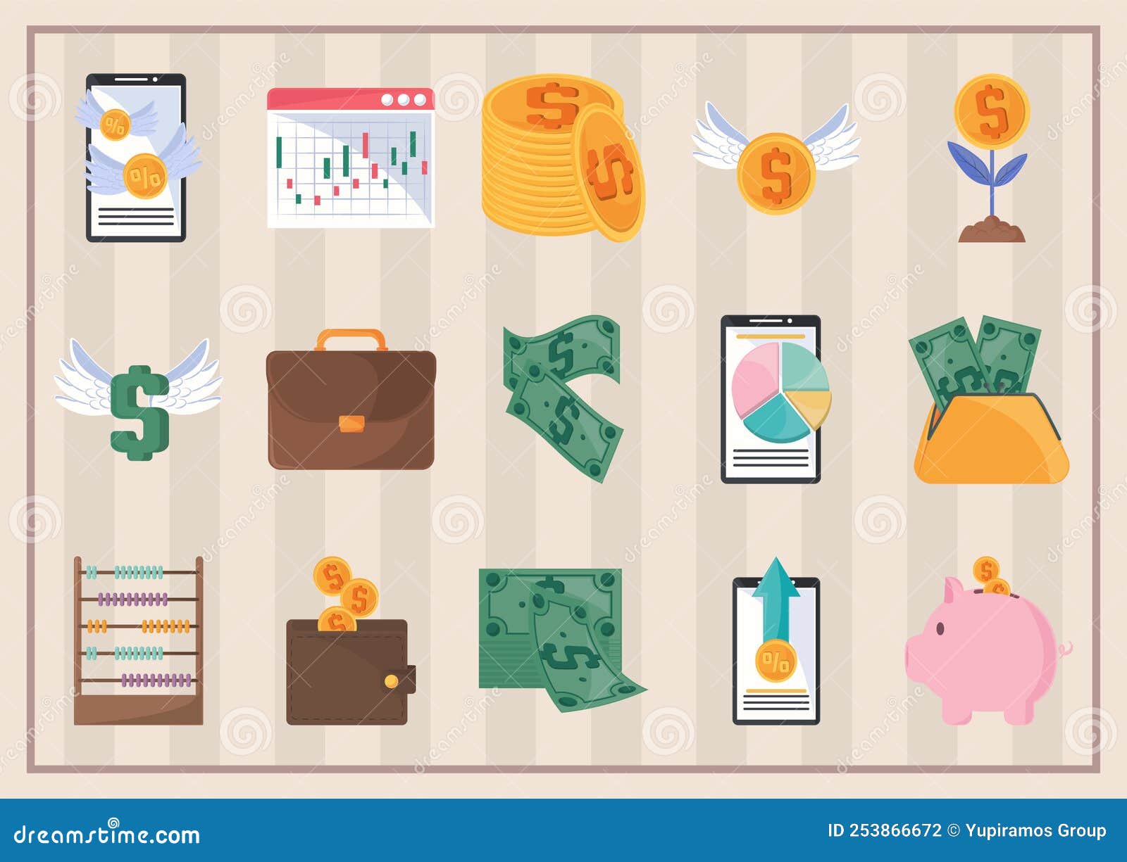 Icons income money stock vector. Illustration of exchange - 253866672