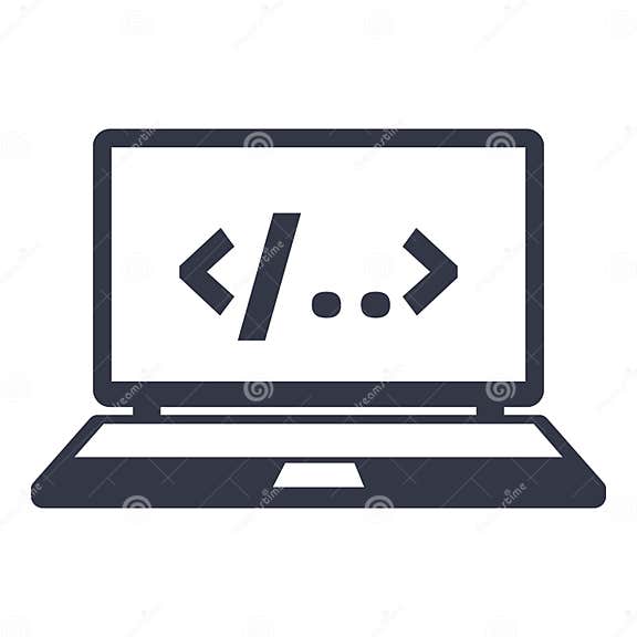 Icons Information Coding. Code Editor Icon Stock Vector - Illustration ...