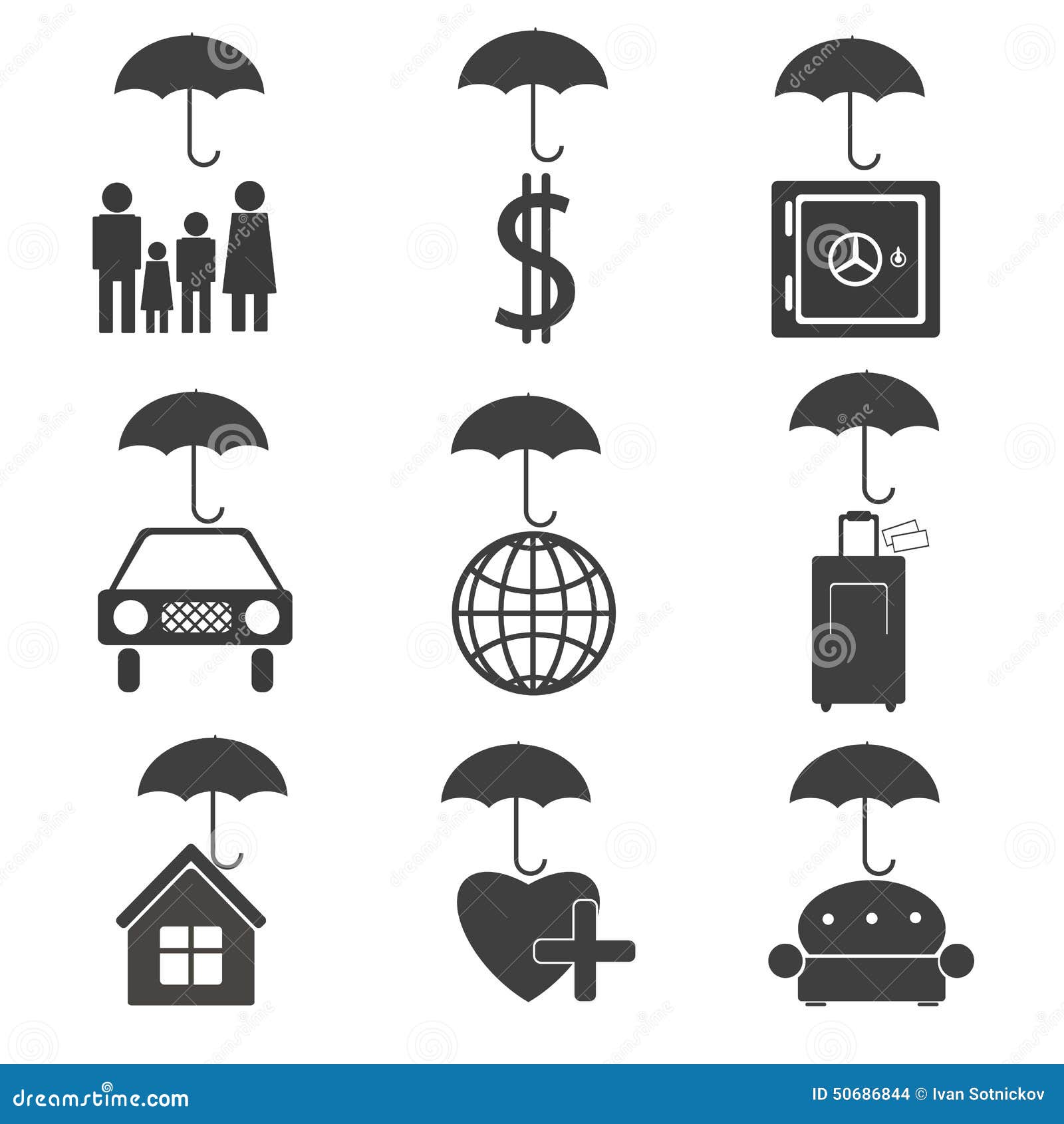 Icons for the Insurance Company Stock Vector - Illustration of savers ...