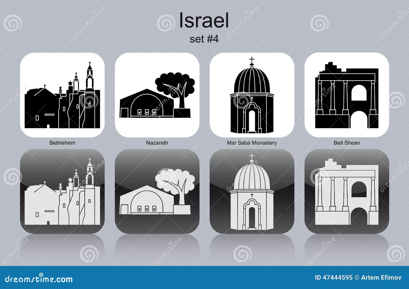 Icons of Israel stock vector. Illustration of culture - 47444595