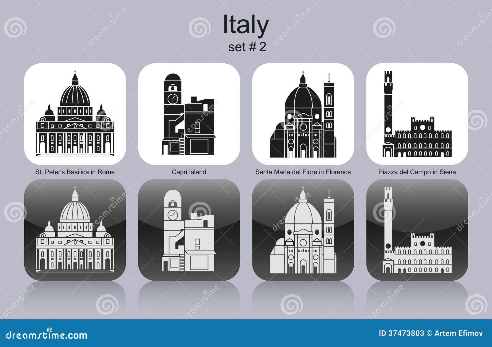 Icons of Italy stock vector. Illustration of campo, museum - 37473803