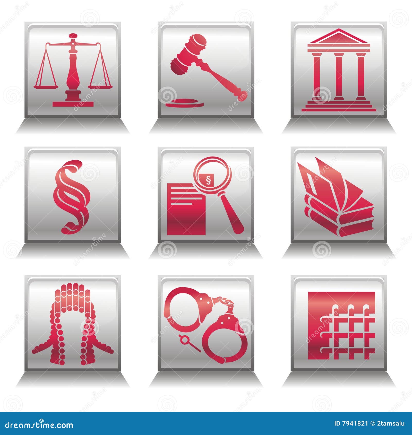 Icons with justice symbols stock vector. Illustration of glossy - 7941821