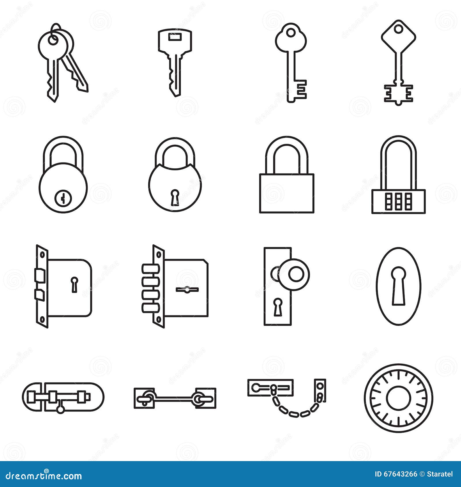 Linear Icons Isolated White Background Stock Illustrations – 70,742 ...