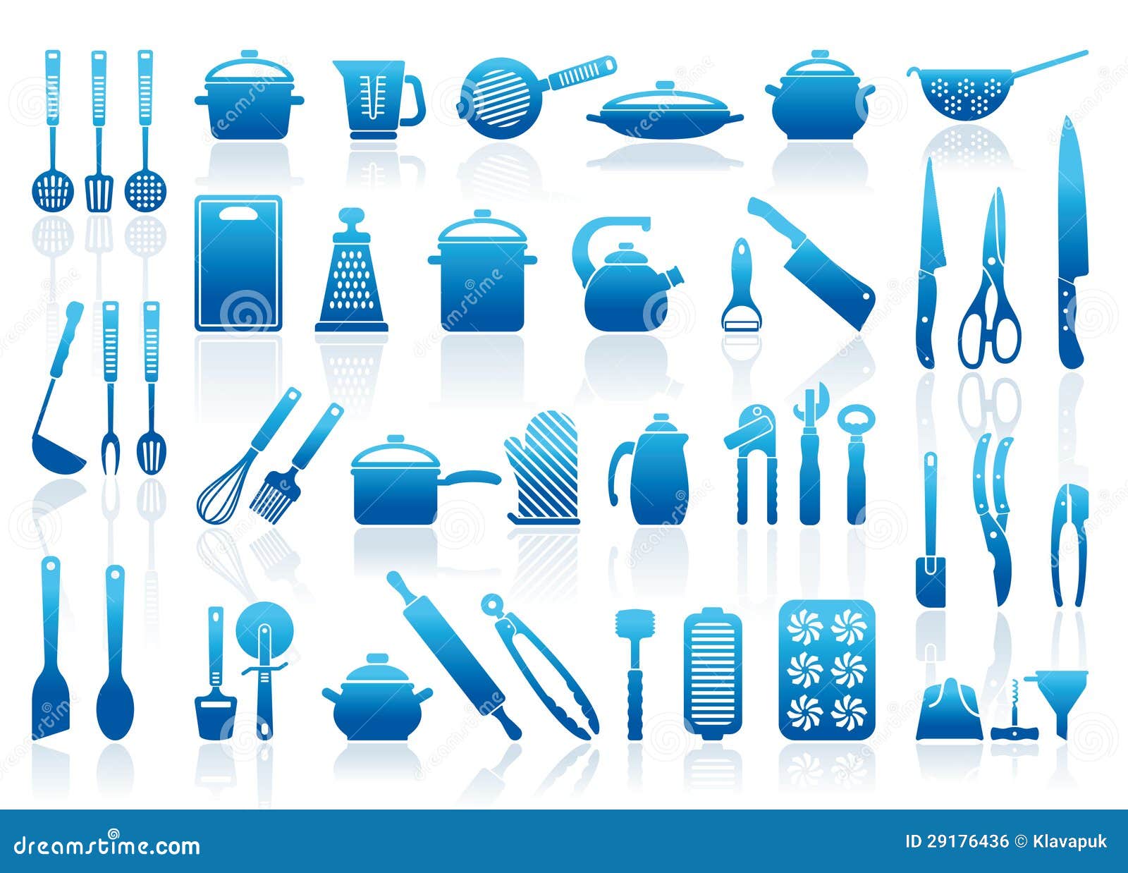Icons of kitchen ware stock vector. Illustration of ladle - 29176436