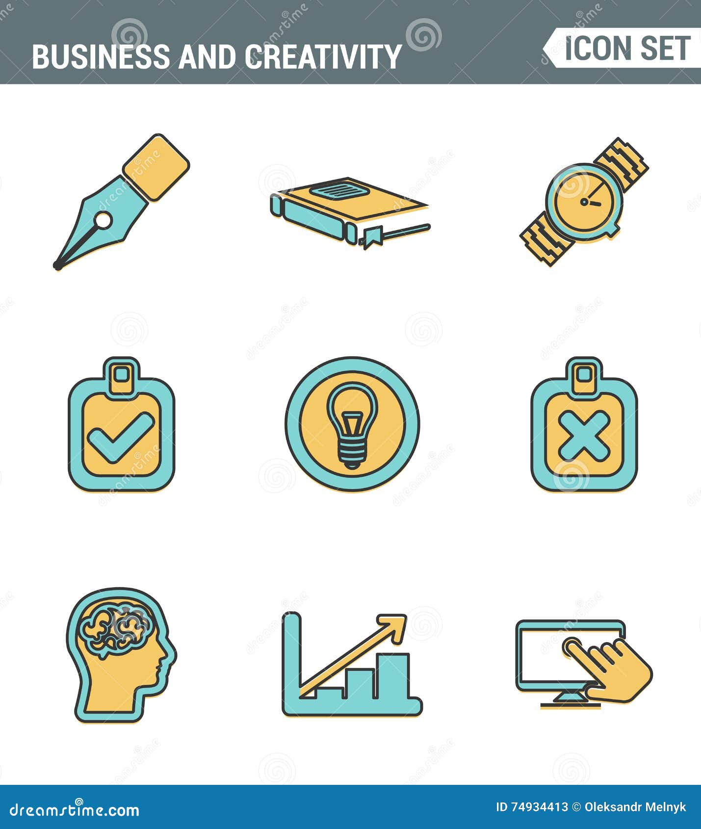 Icons Line Set Premium Quality of Creative Business Development Process ...