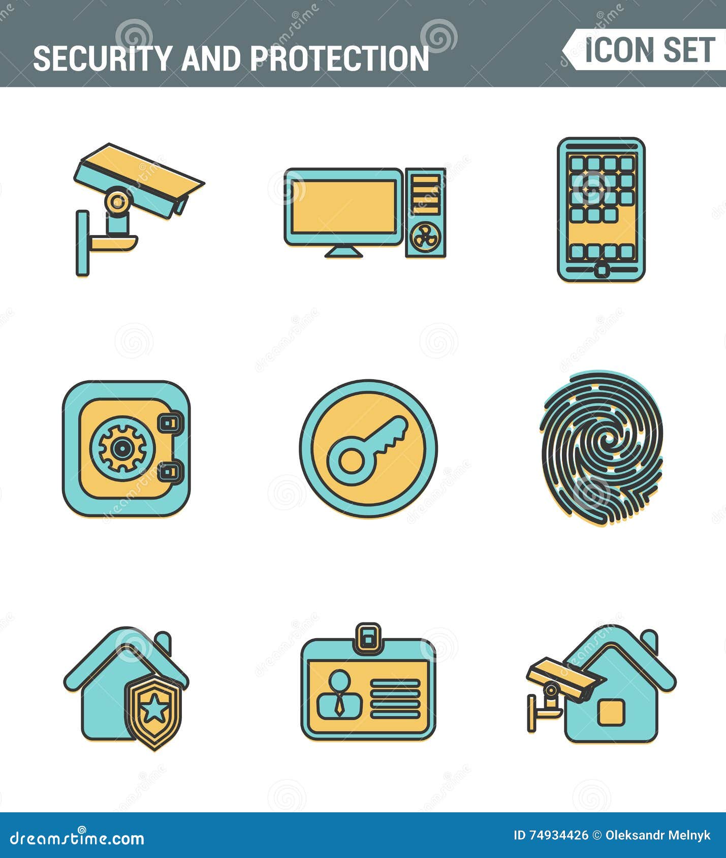 Icons Line Set of Premium Quality Various Security Objects, Information ...