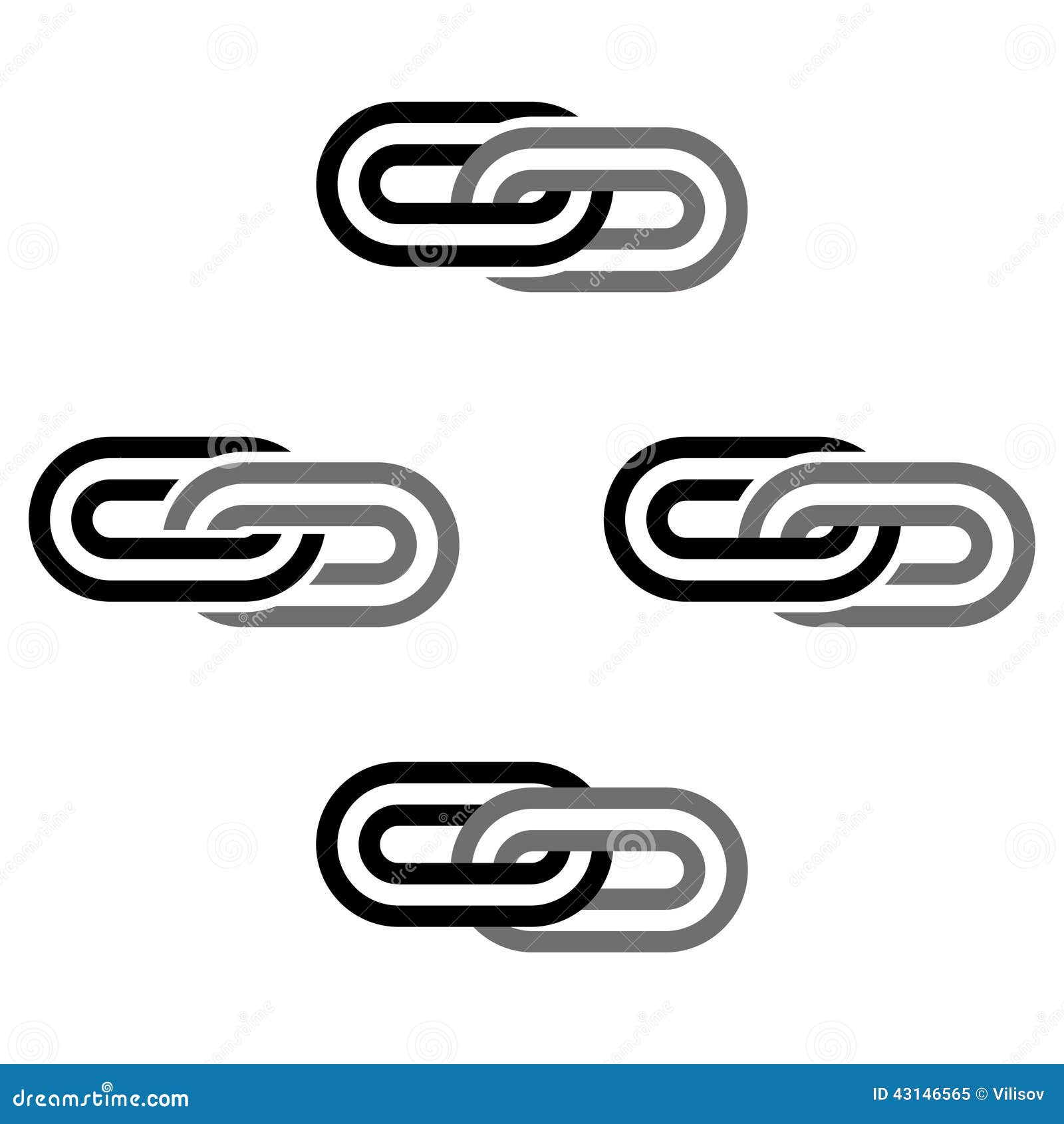 Icons of link stock vector. Illustration of digital, black - 43146565