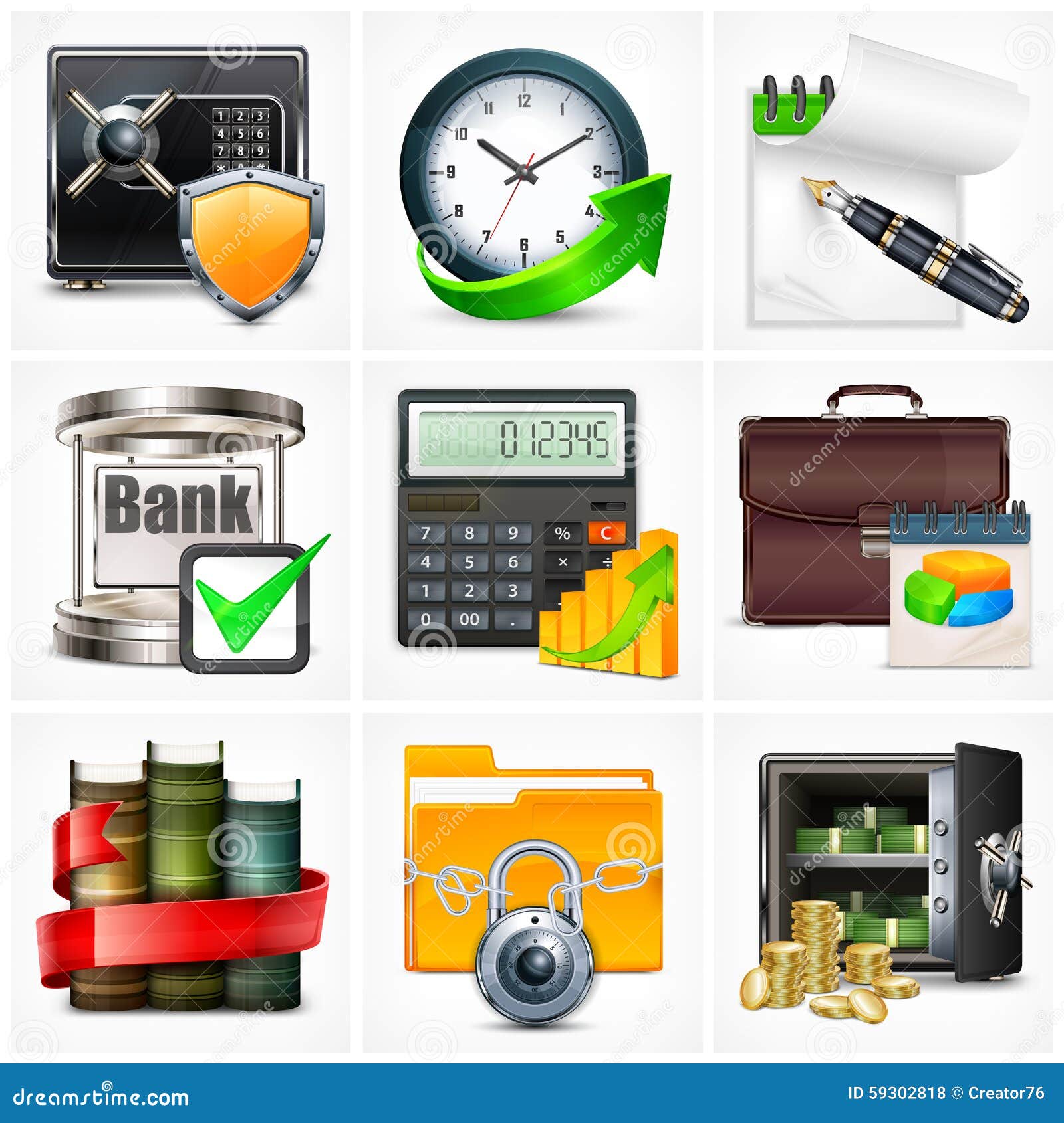 Icons llll 向量例证. 插画 包括有 屏蔽, 时间, 计算器, 文件夹, 文件, 丝带, 纸张 - 59302818