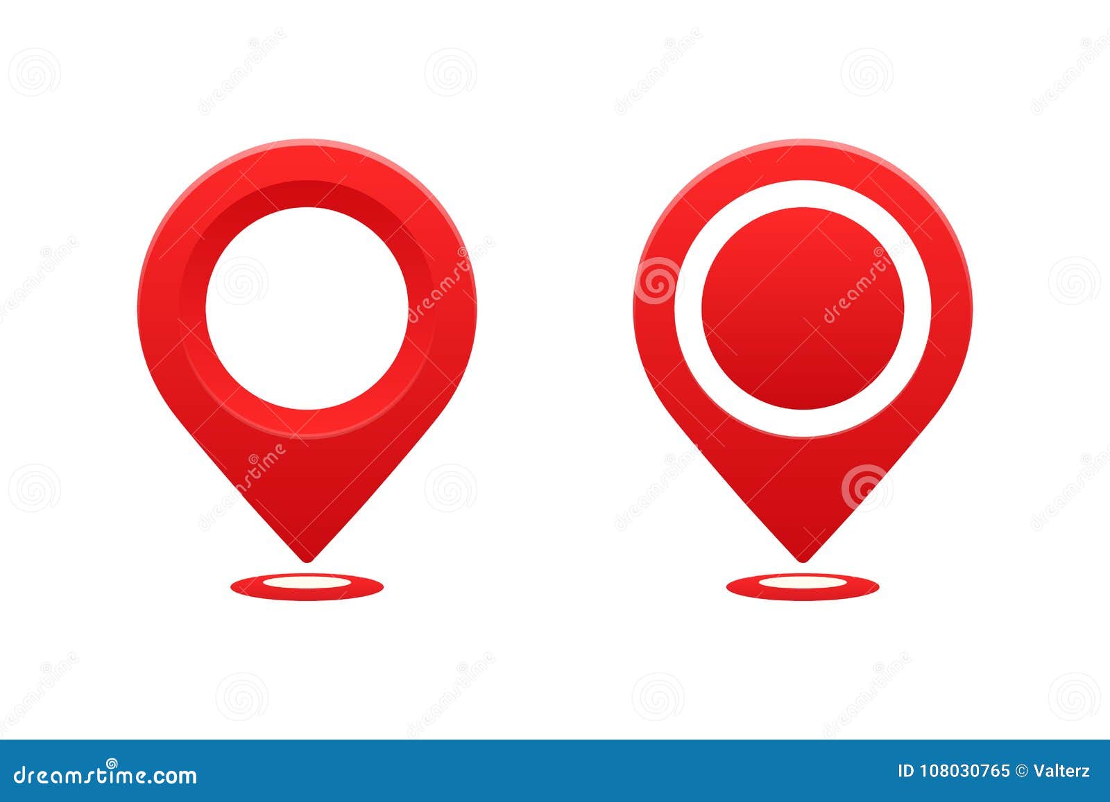 Icons Location Pointer. Pointer Pin Marker for Travel Place Vector ...