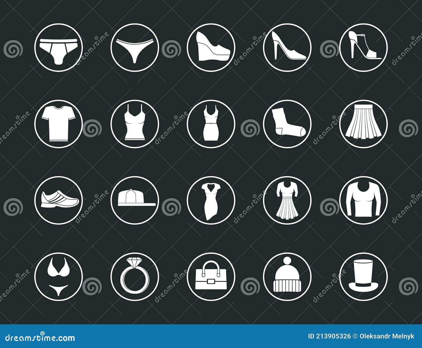 Icons Logo Clothes Set for Web and Mobile Stock Vector - Illustration ...