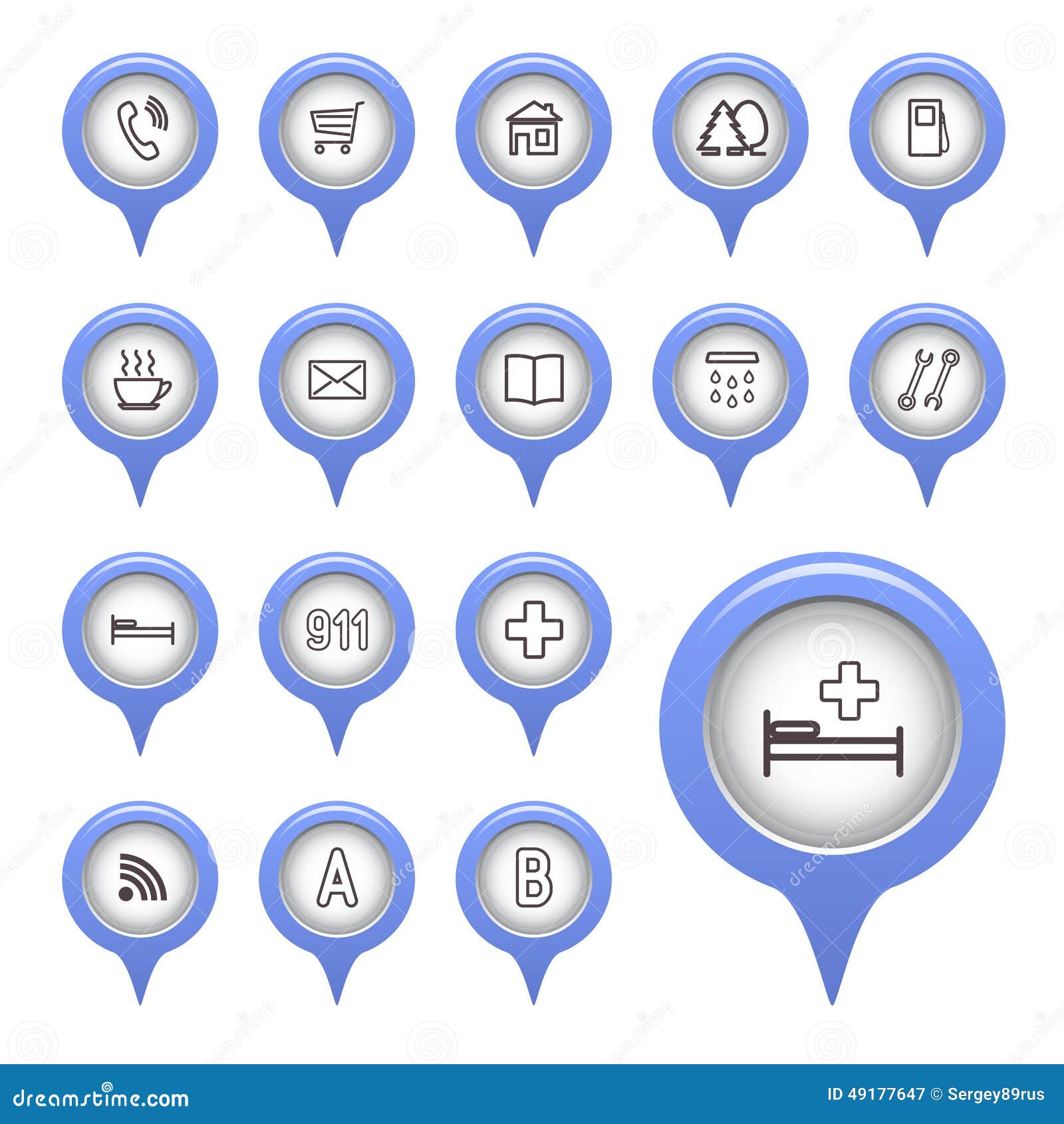 Icons on the map arrow. stock vector. Illustration of letter - 49177647