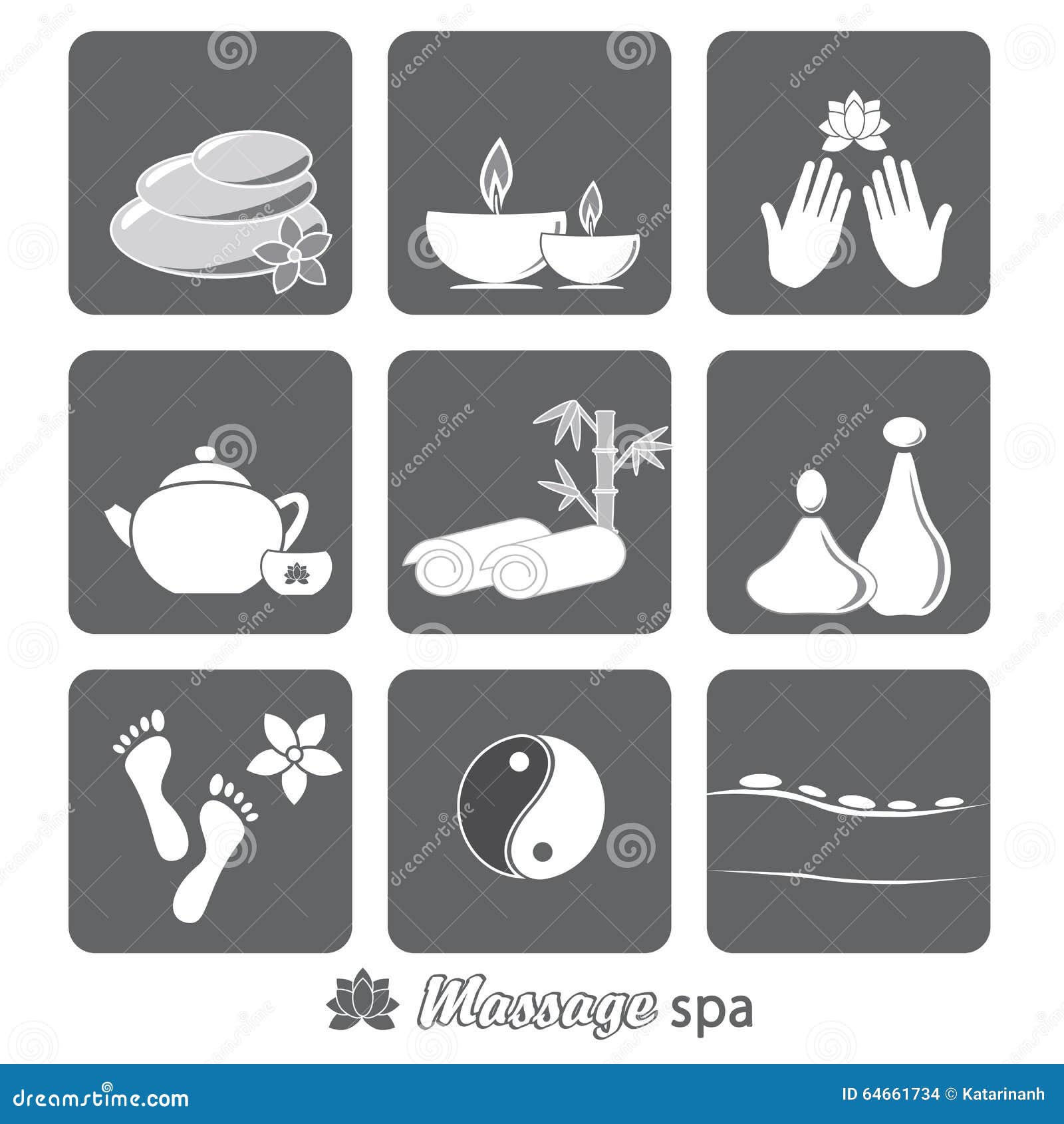 Icons massage spa stock vector. Illustration of nine - 64661734