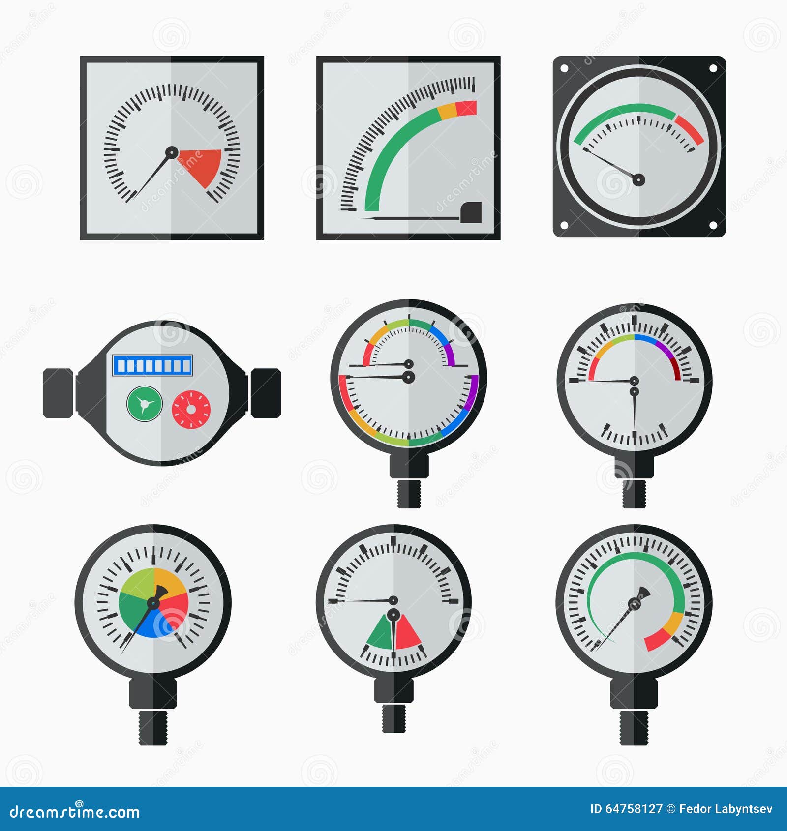 Icons of Measuring Instruments Stock Illustration - Illustration of ...