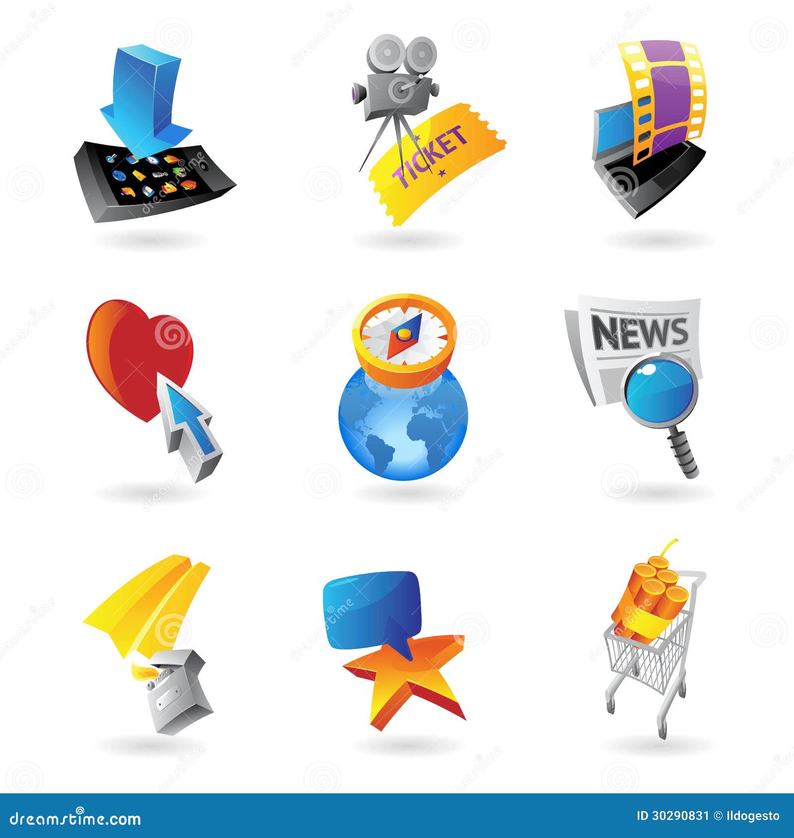 Icons for media stock vector. Illustration of news, information - 30290831