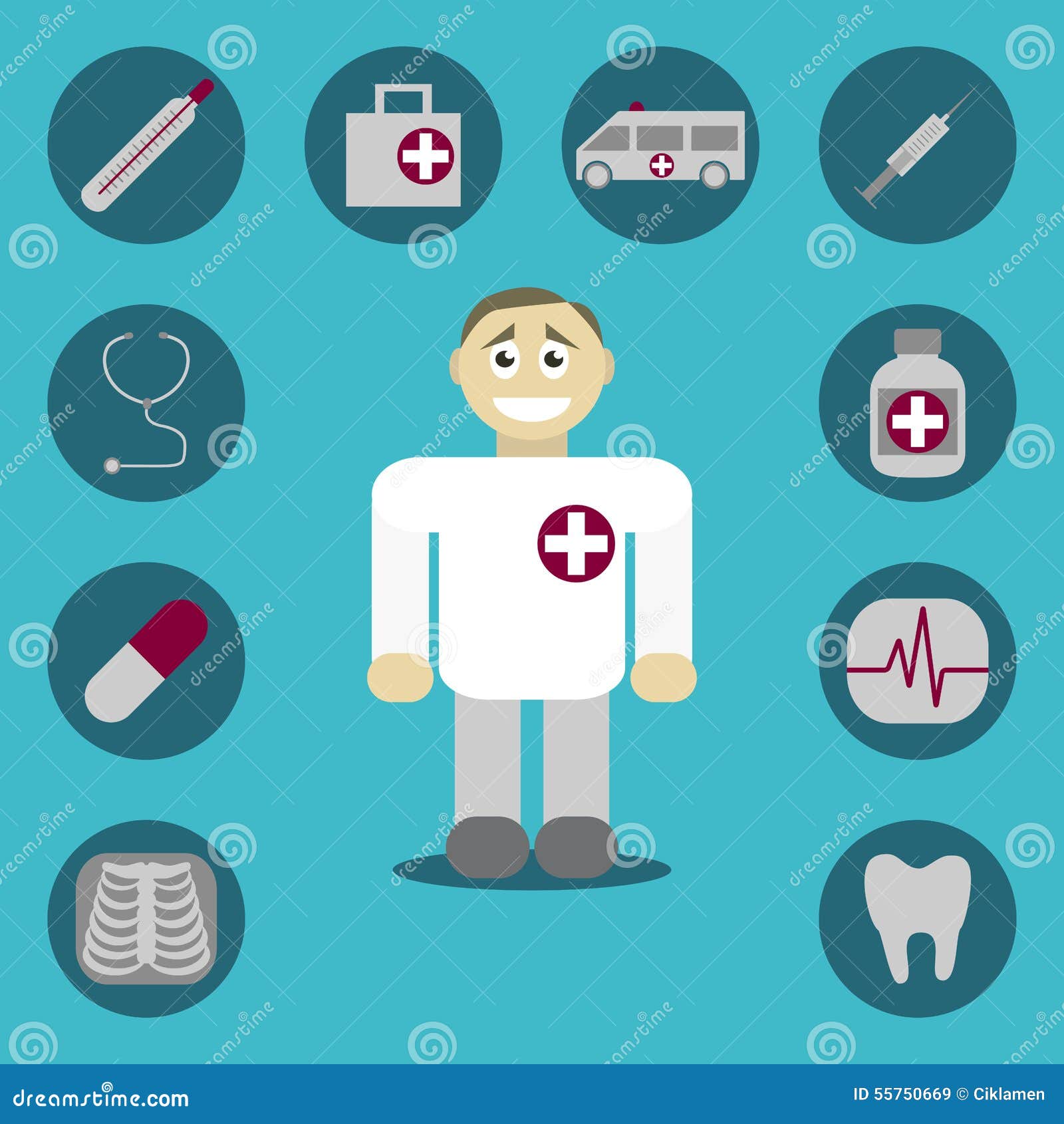 Medical Signs Icons Cartoon Vector | CartoonDealer.com #3959191