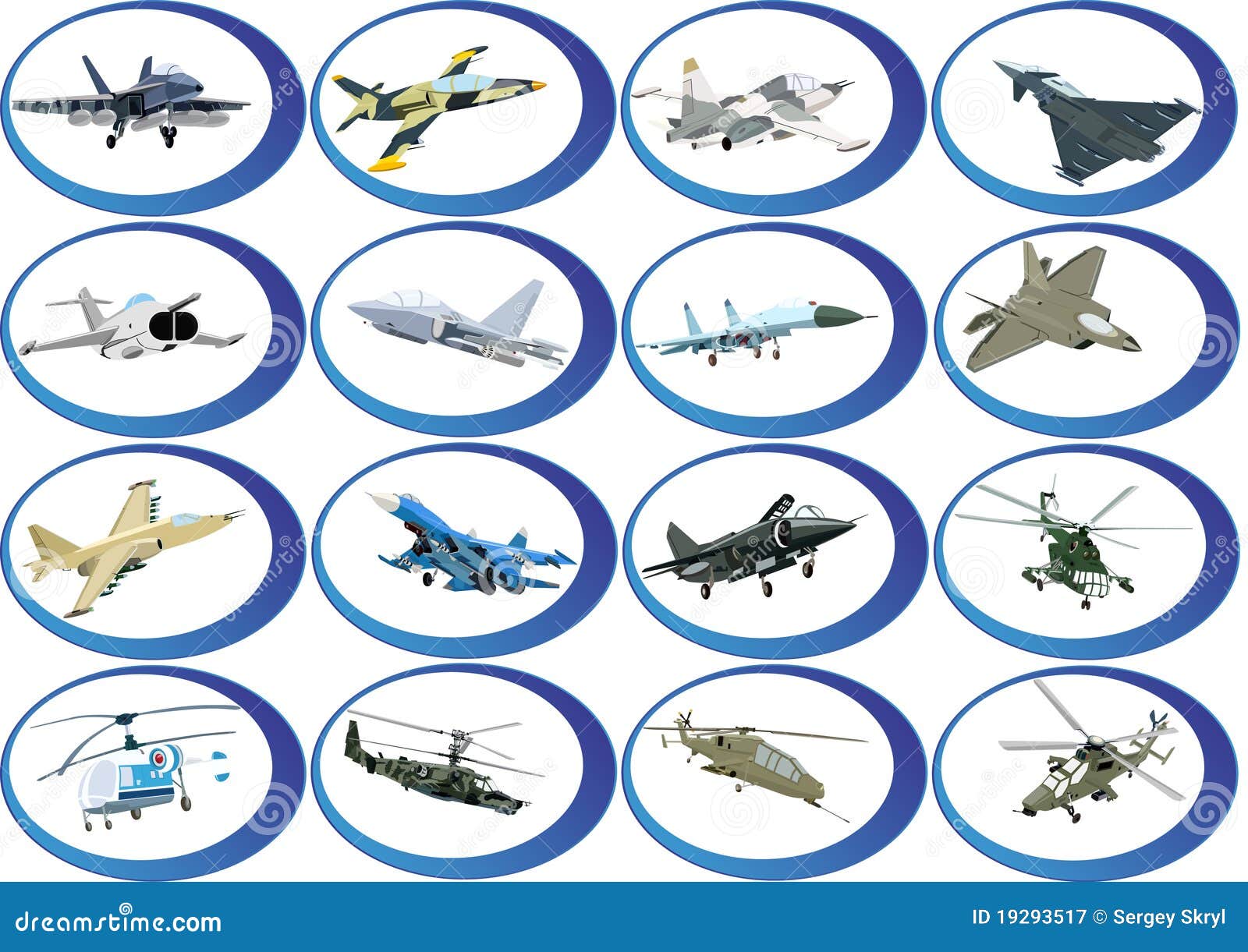 Icons from the Military Aviation Stock Illustration - Illustration of ...