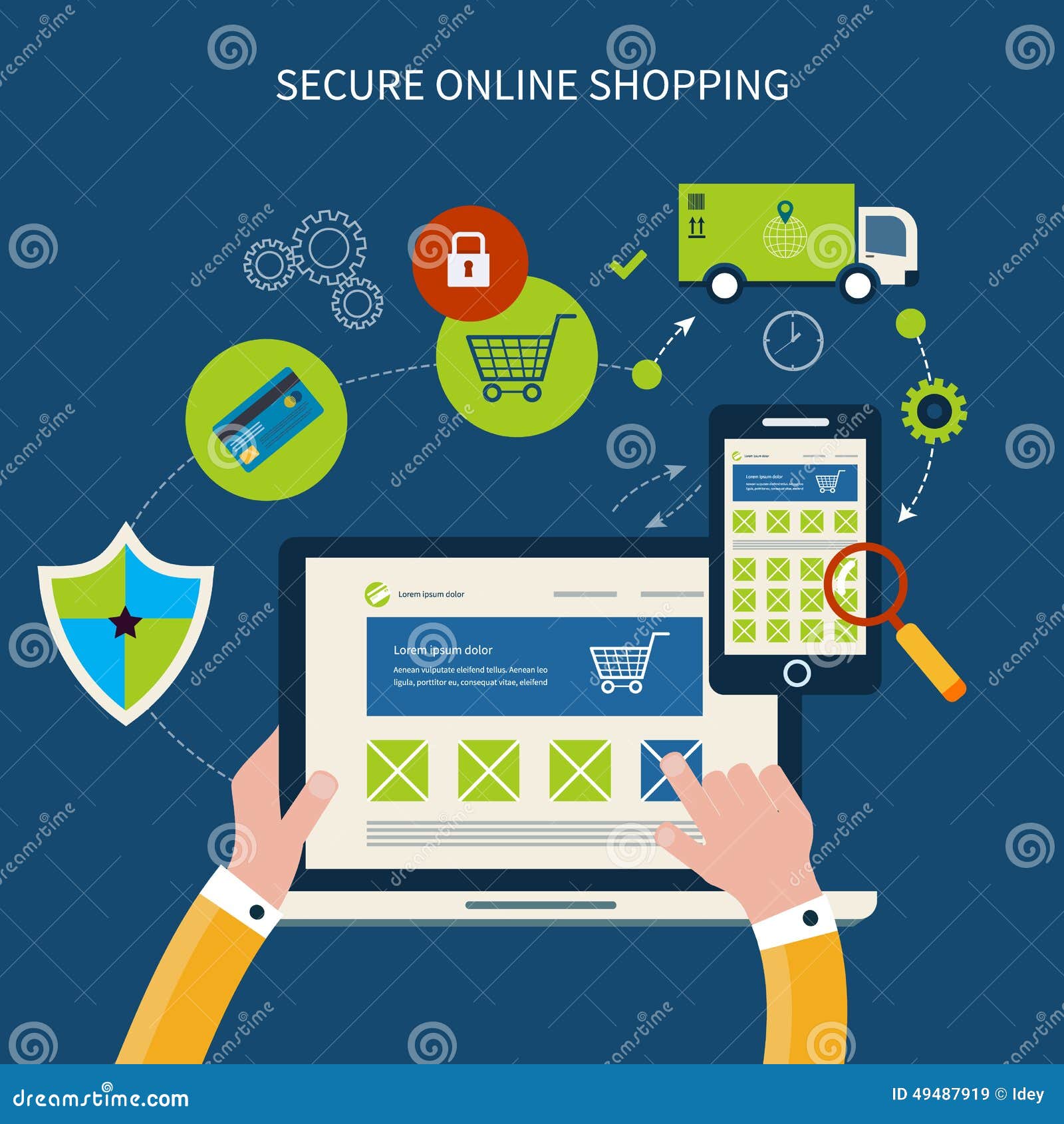 Icons for Mobile Marketing and Security Online Stock Vector ...