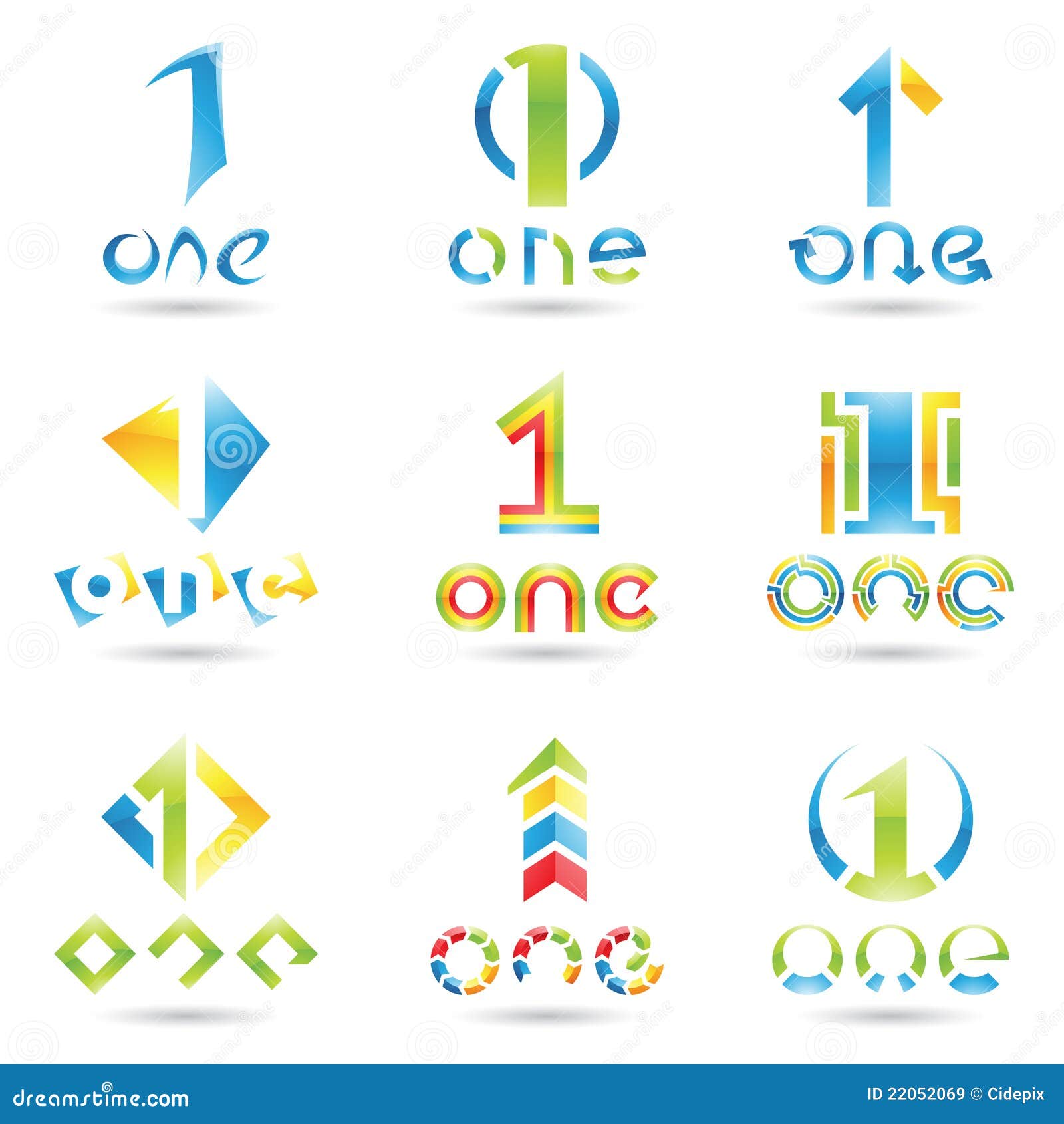 Icons for number 1 stock vector. Illustration of mathematics - 22052069